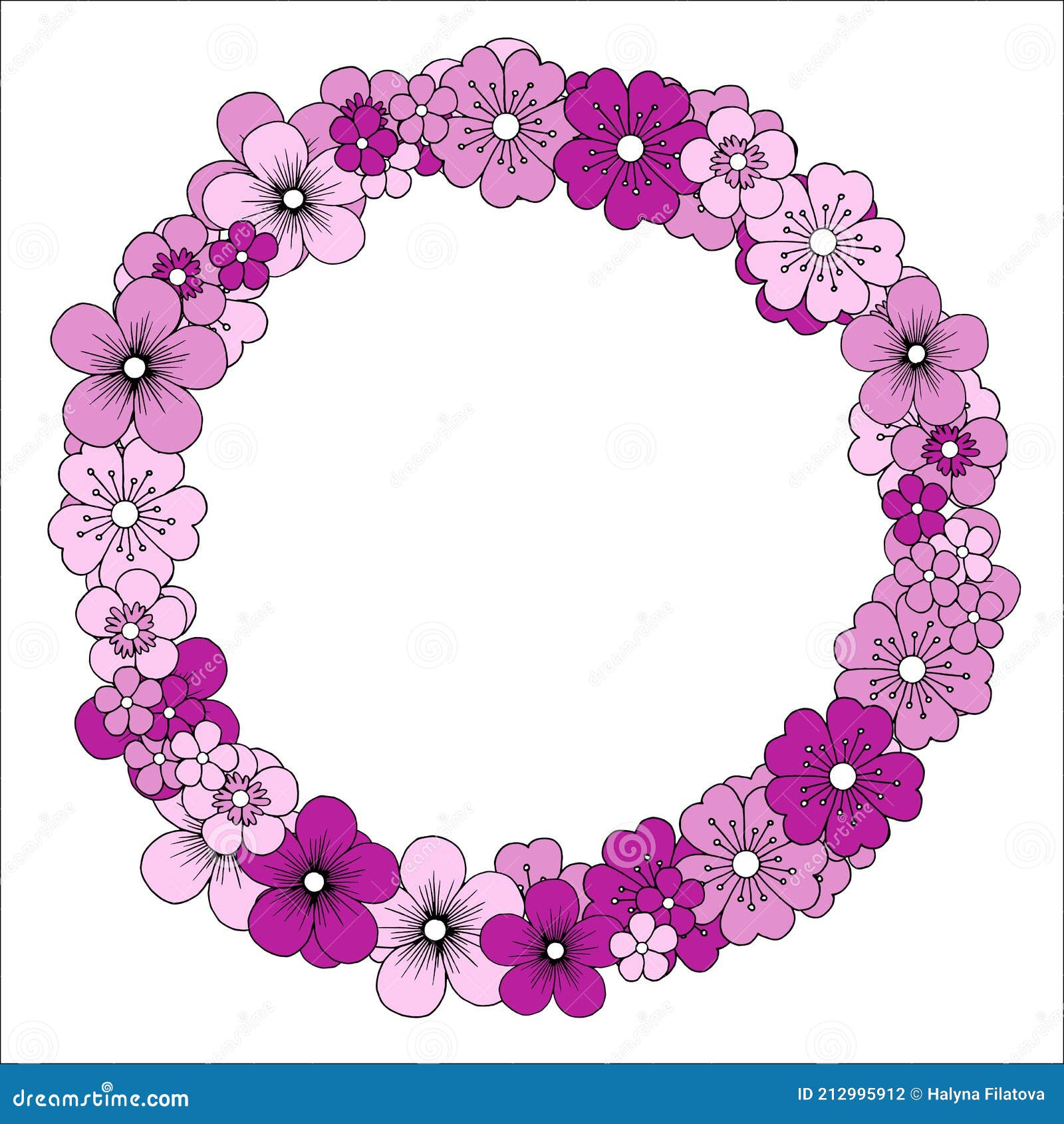 2674 Frame, Frame with Stylized Flowers, Vector Illustration, Ornament ...