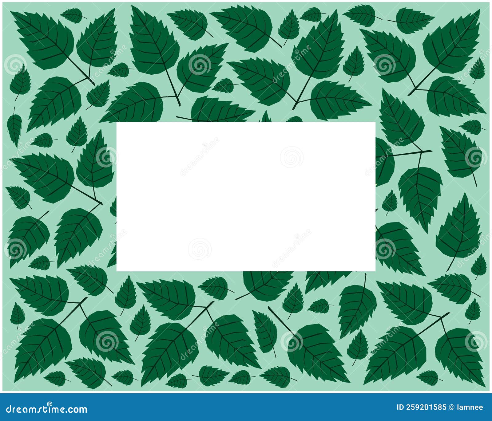 Frame of a Fresh Green Leaves Background Stock Vector - Illustration of ...