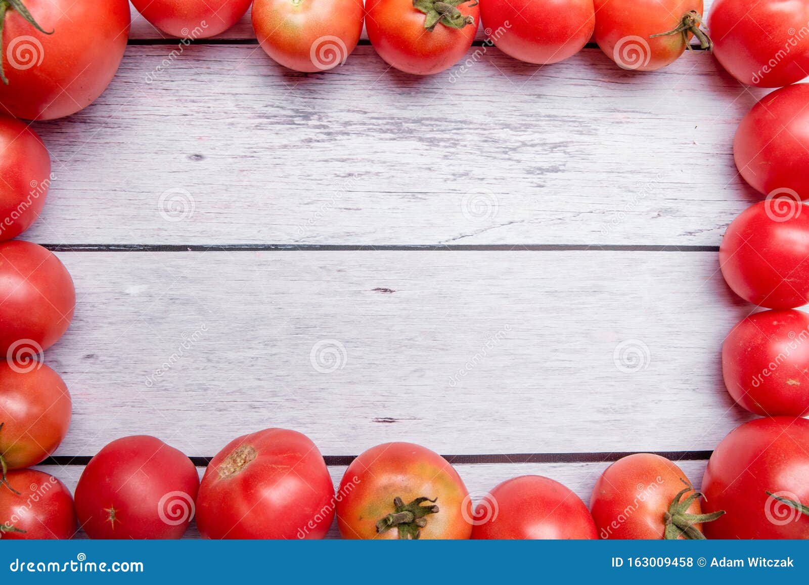 Frame of Fresh Tomatoes. Perfect Place for Text. from Above Stock Photo ...