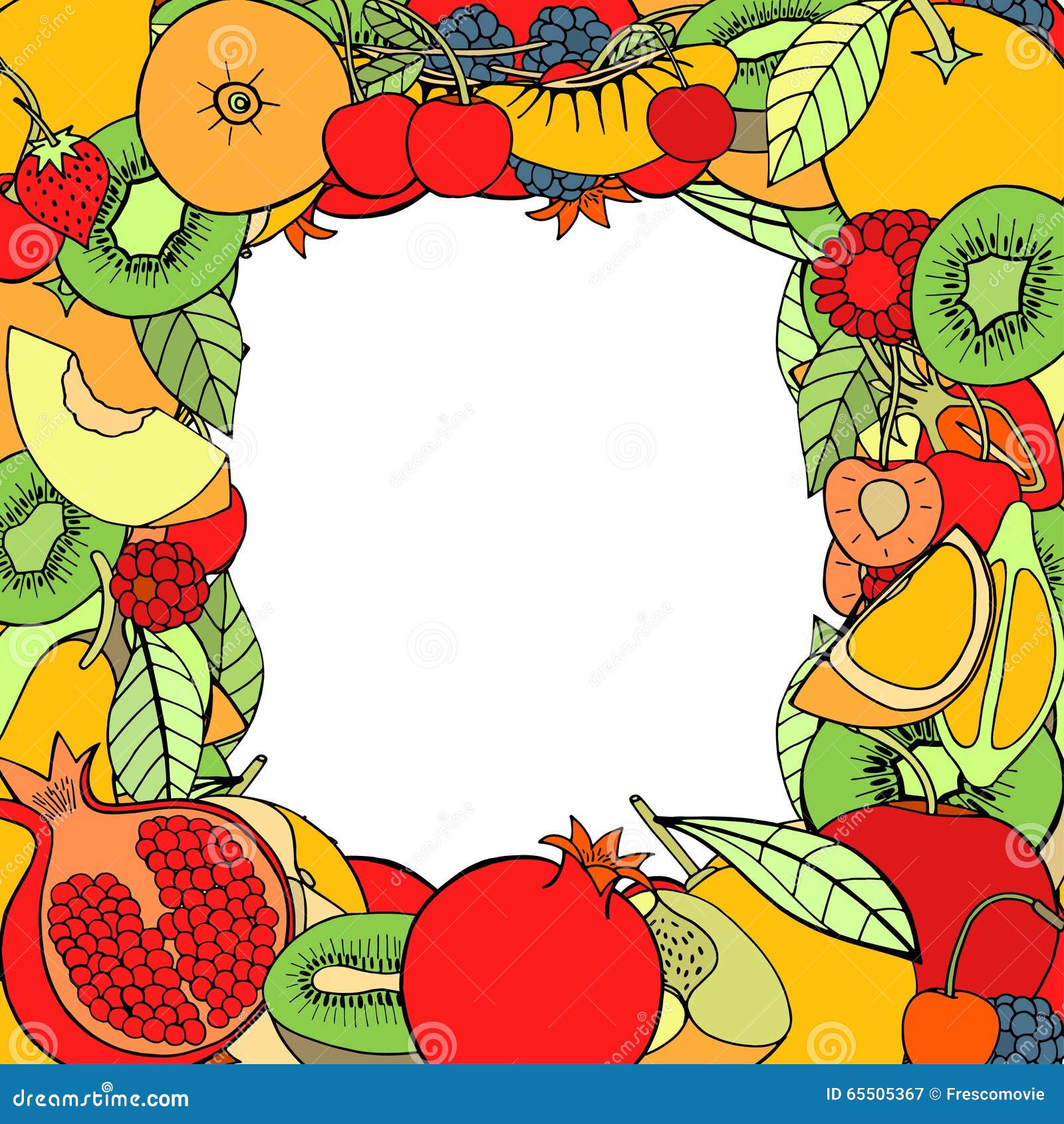 Frame of fruit stock vector. Illustration of fresh, background - 65505367