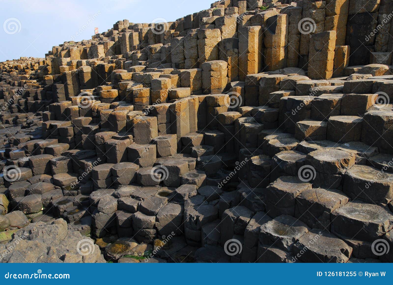 Different Levels of Hexagonal Stones at Giant`s Causeway Stock Image ...