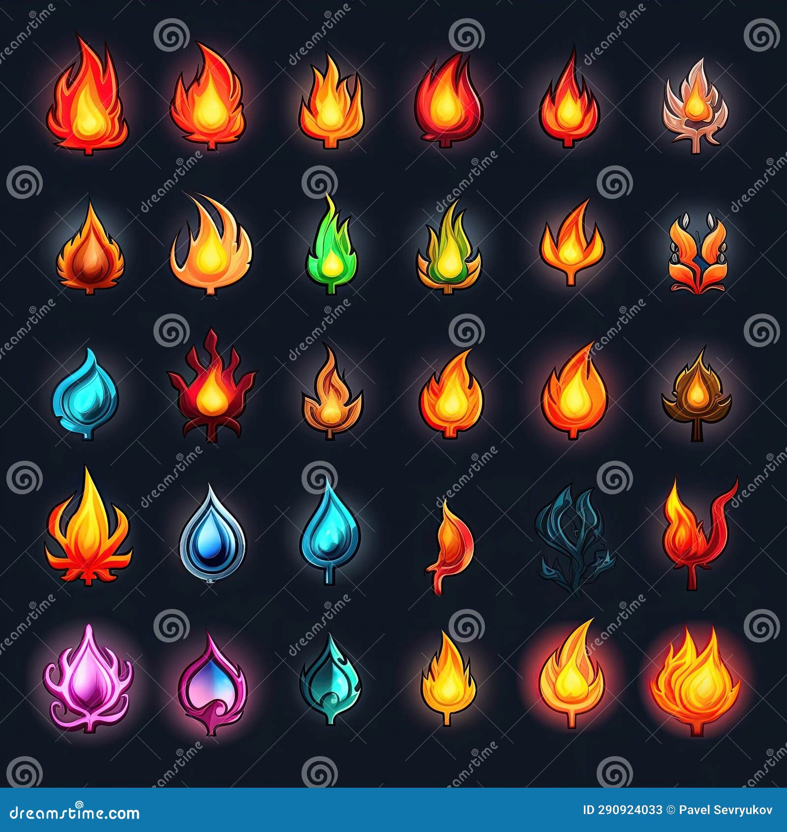 Frame Game Fire Flame Ai Generated Stock Image - Image of energy, sign ...