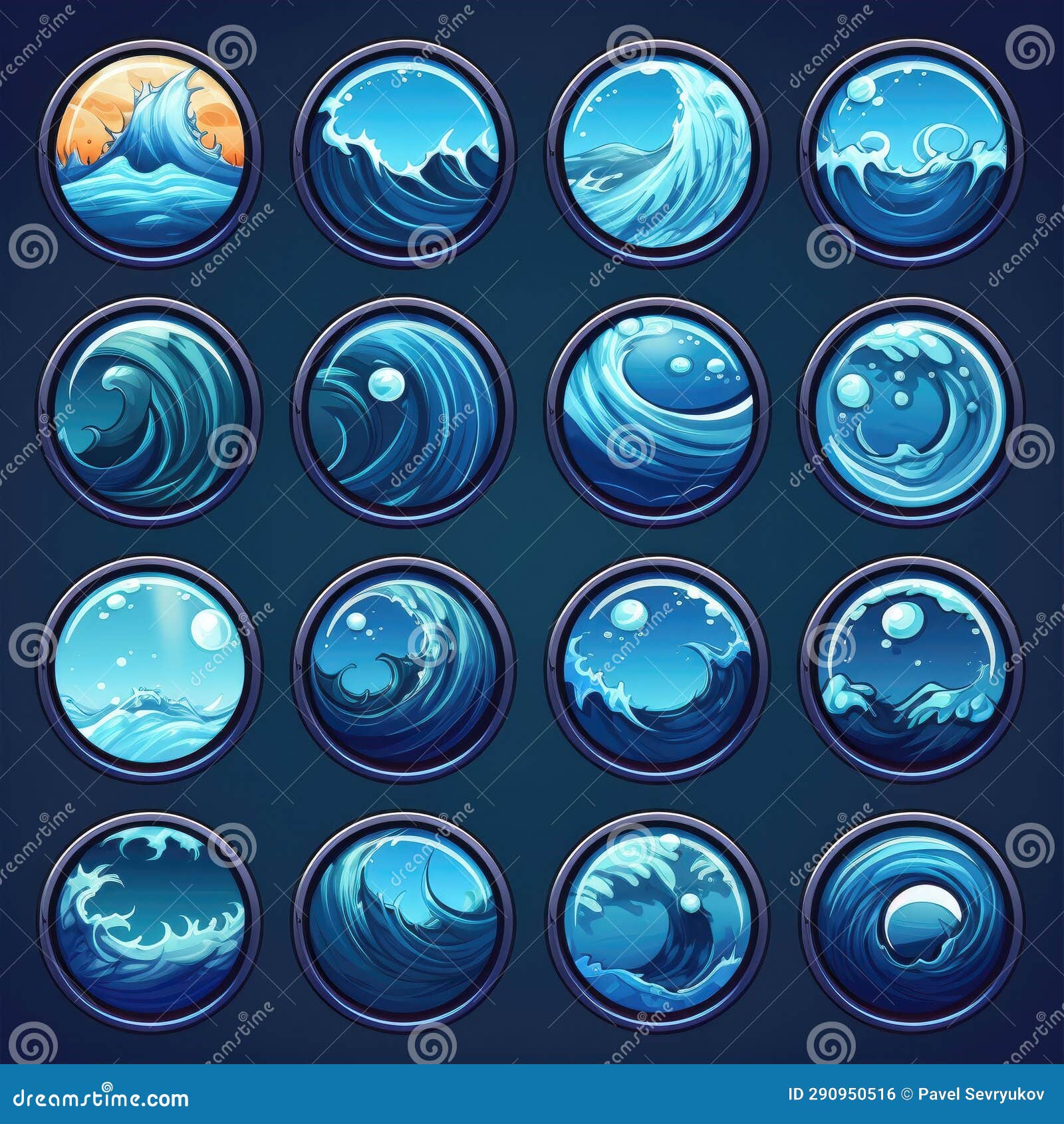 Frame Games Blue Water Wave Ai Generated Stock Photo - Image of ocean ...