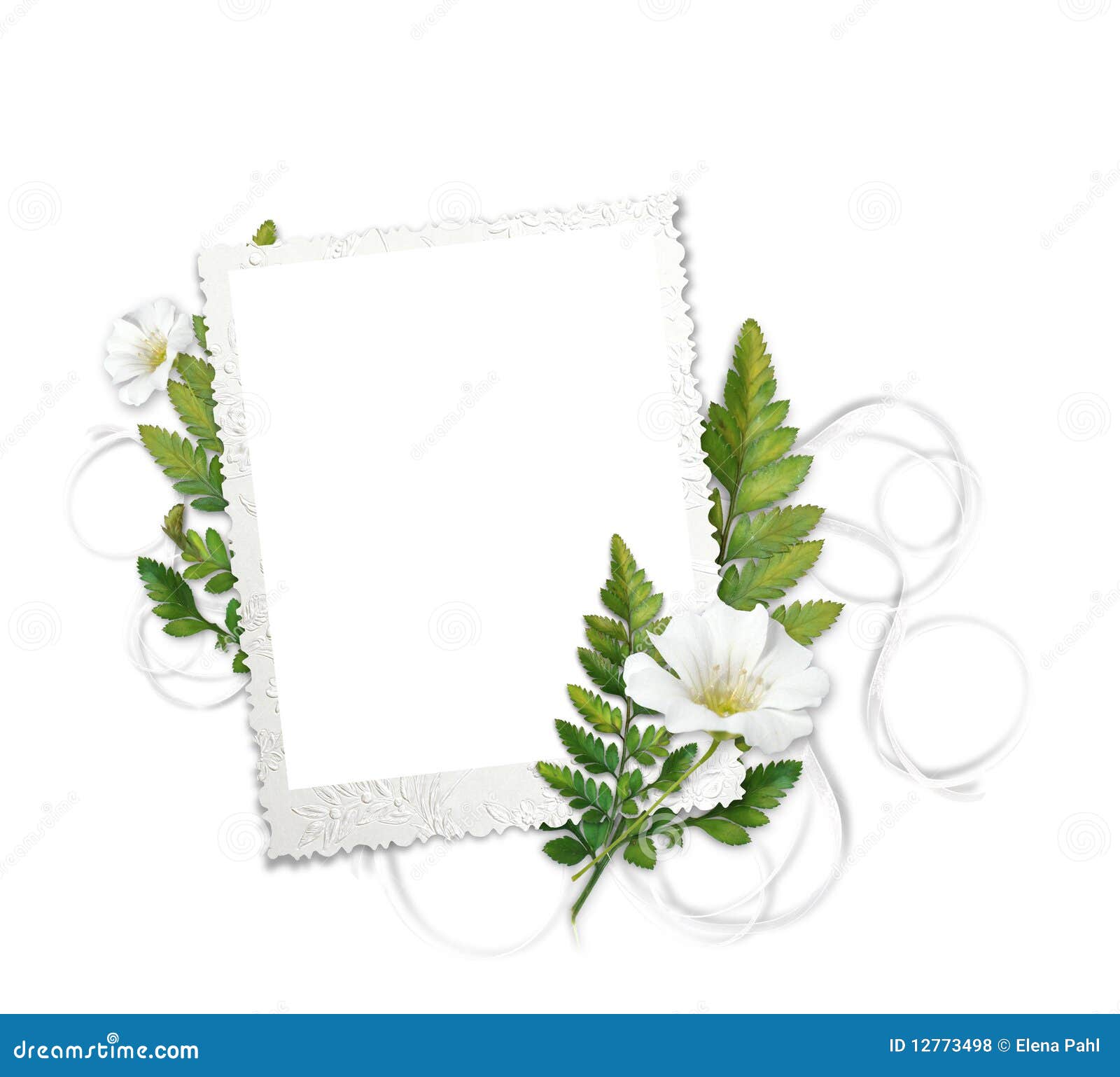 Frame with gentle flowers stock illustration. Illustration of white ...