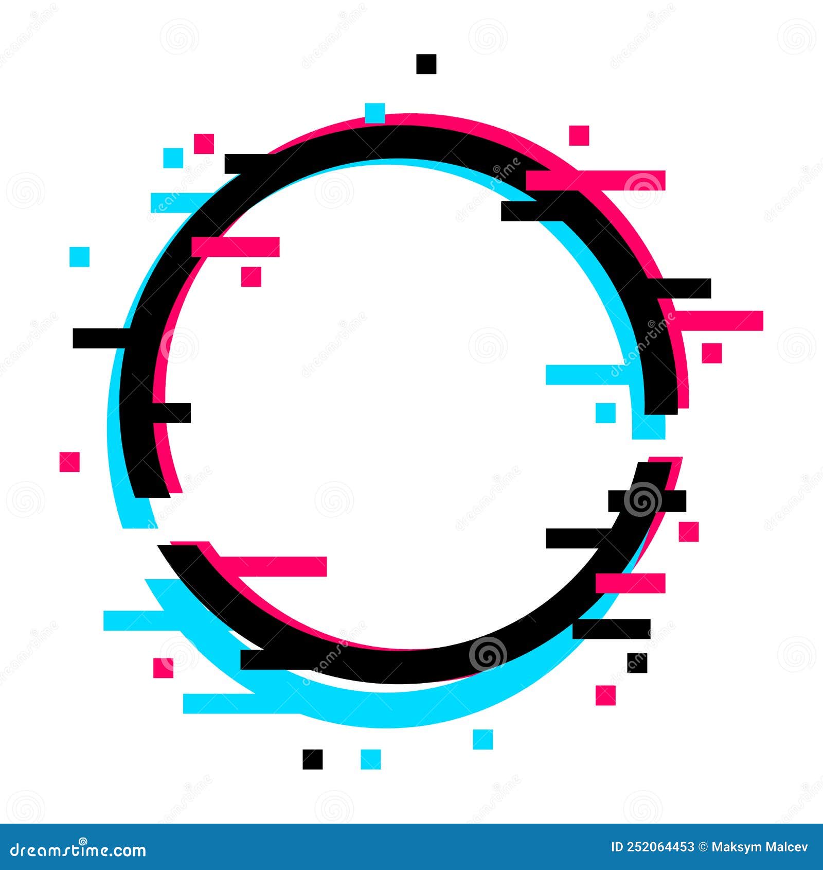 Frame of Geometric Shape with Glitch Effect. Modern Trendy Design ...