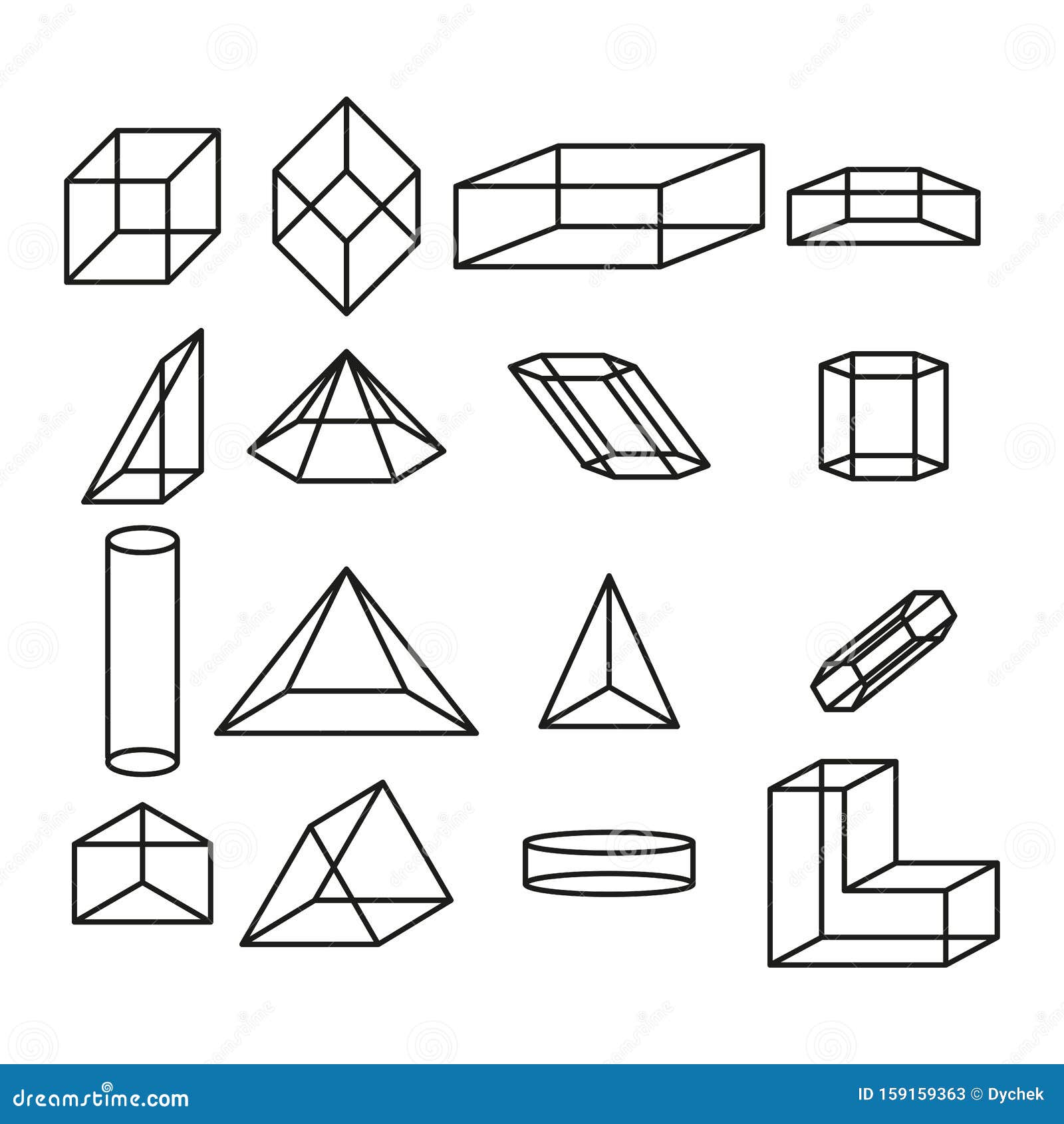 Frame Geometric Shapes. Simple Linear Vector Illustration on White ...