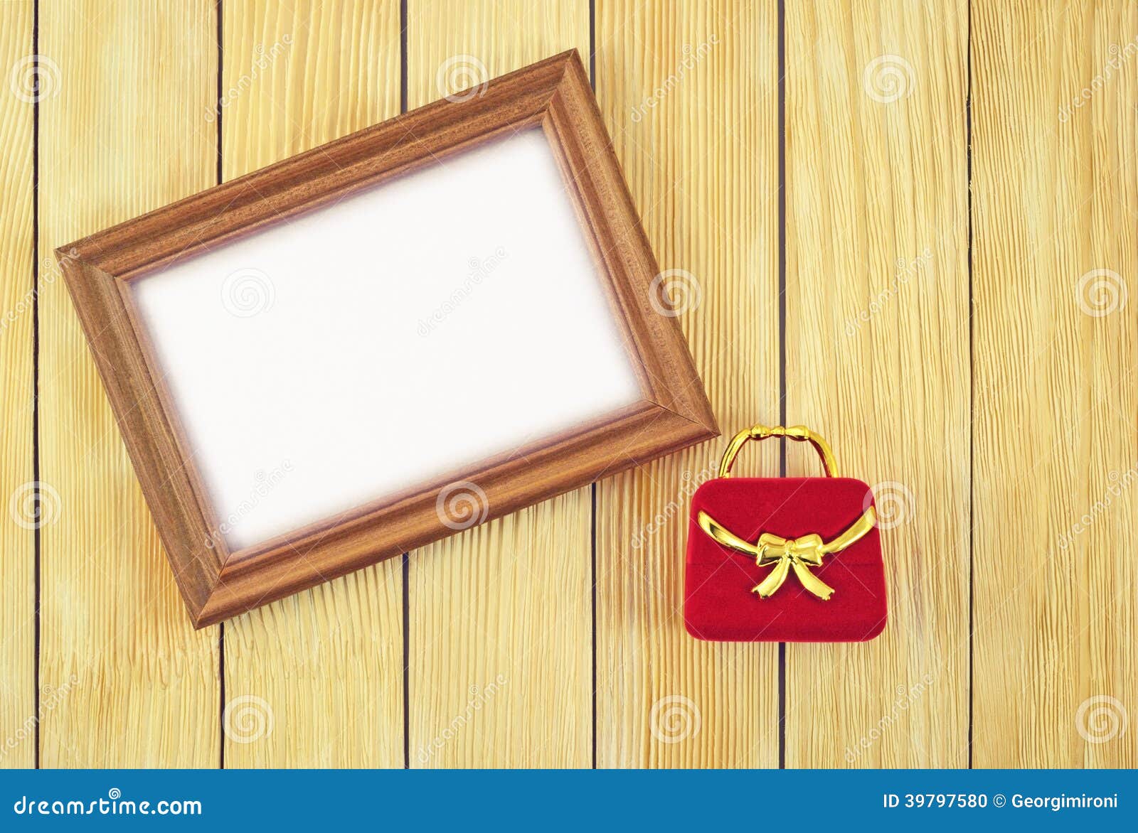 Frame Gift Box Background Wooden Laths Stock Photos - Free & Royalty ...