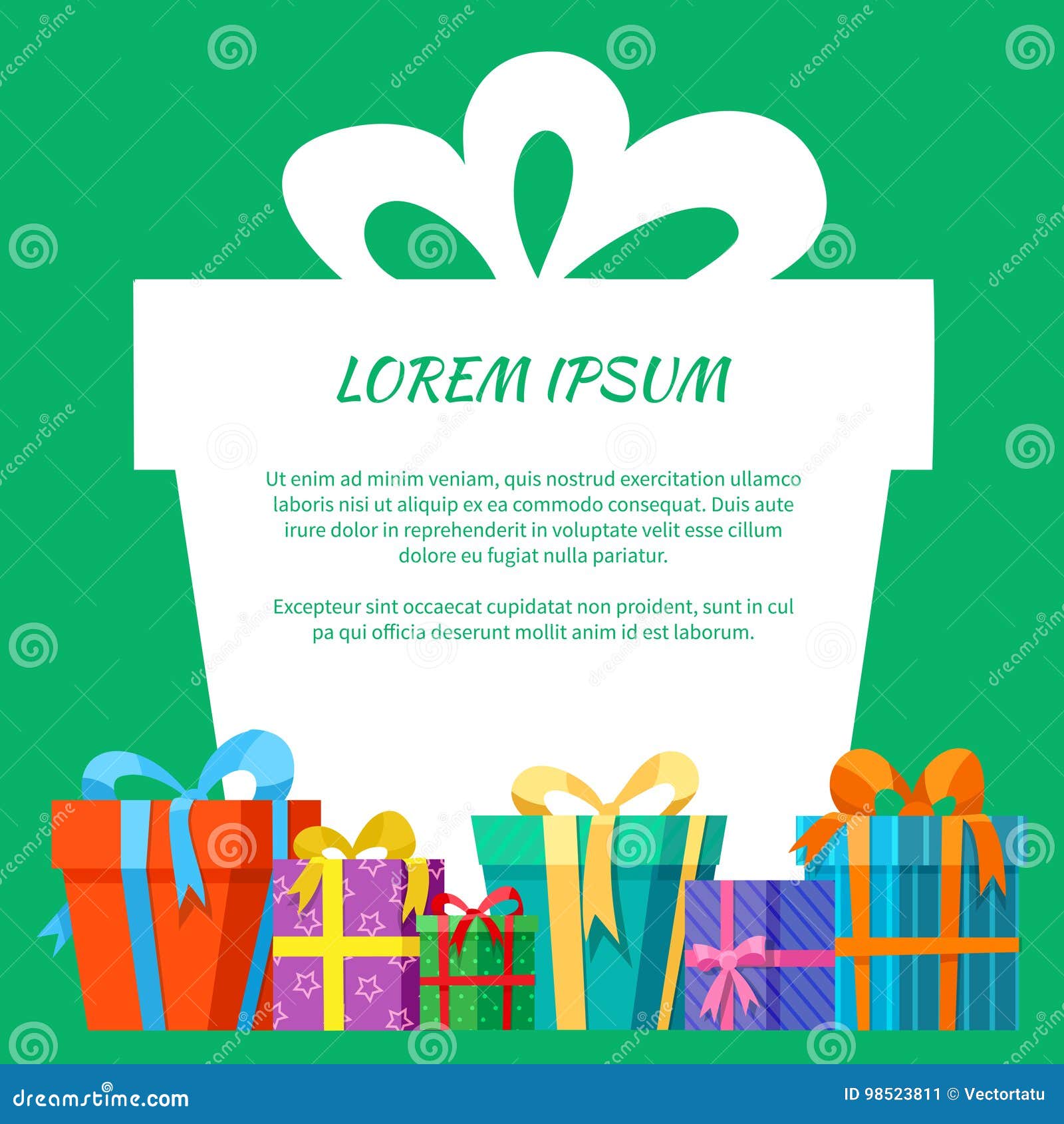 Frame with Gift Boxes Greeting Card Stock Vector - Illustration of ...