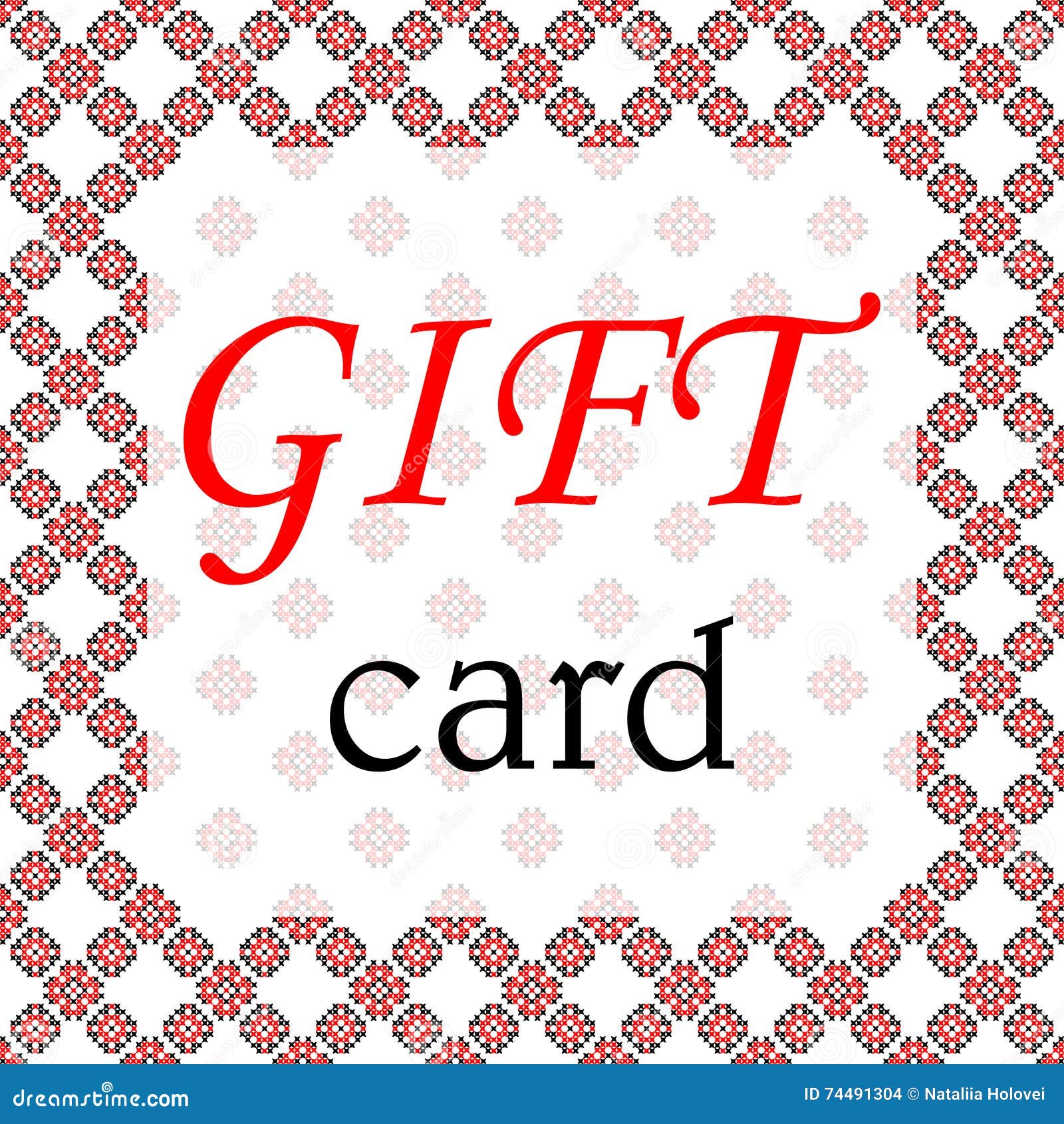 Frame, Gift Card, Black and Red Patterns on Canvas Stock Vector ...