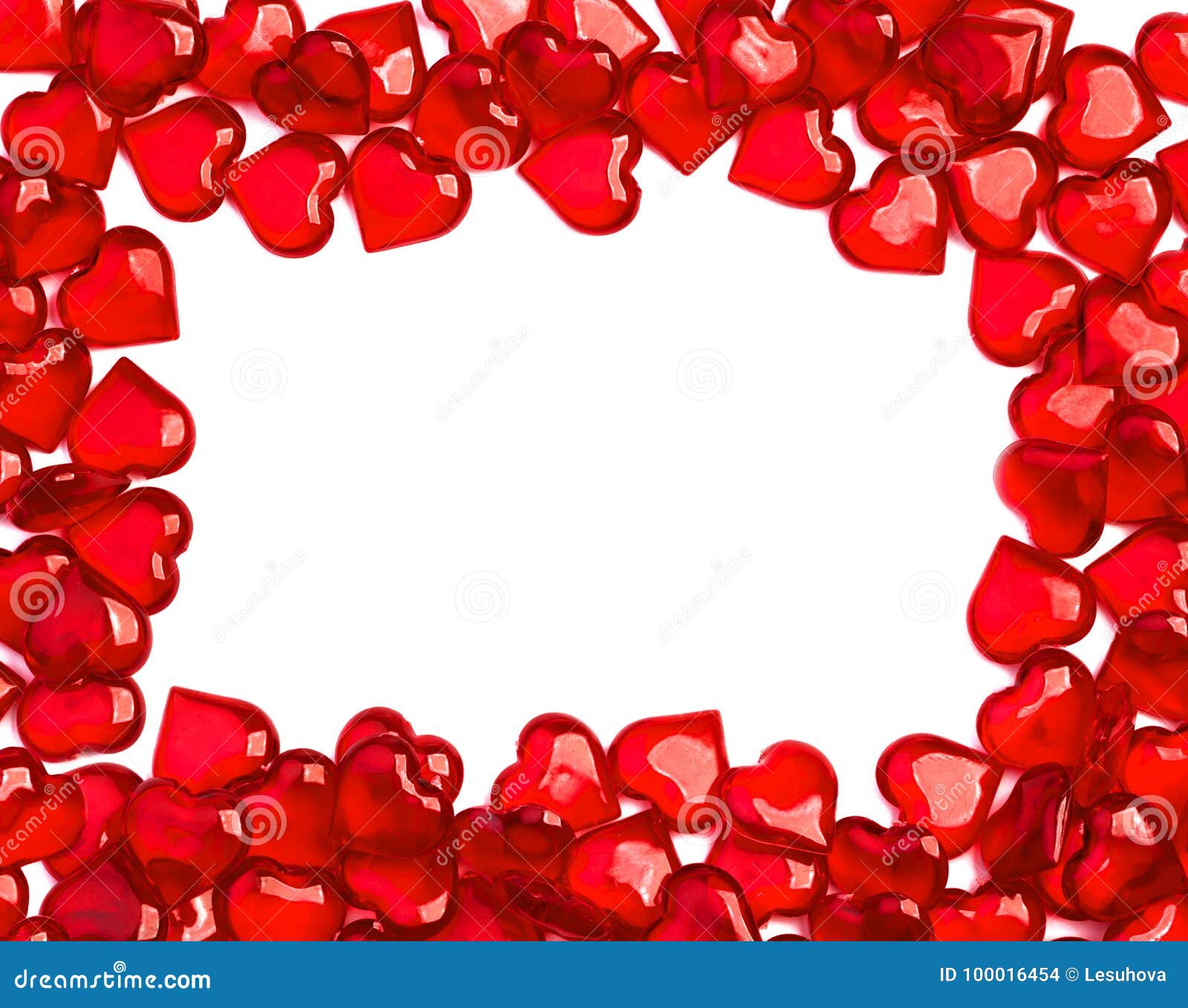 Frame of glass hearts stock photo. Image of closeup - 100016454