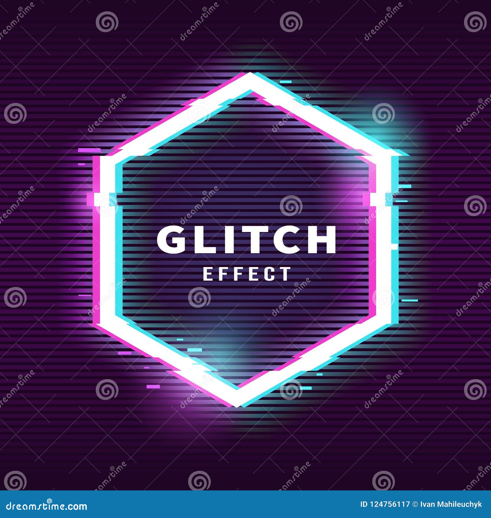 Glitch effect for frame stock vector. Illustration of advertising ...