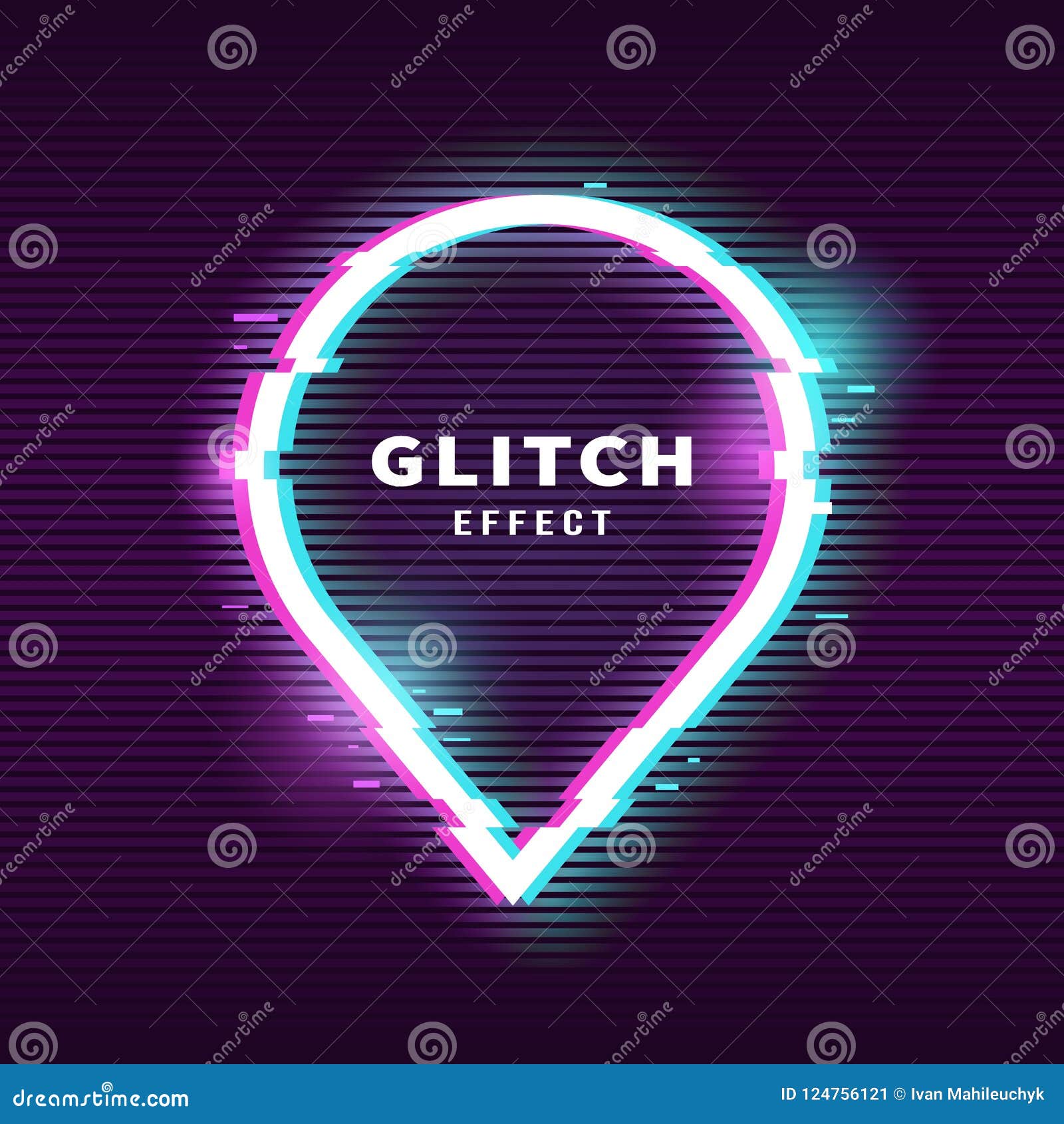 Glitch effect for frame stock vector. Illustration of brochure - 124756121