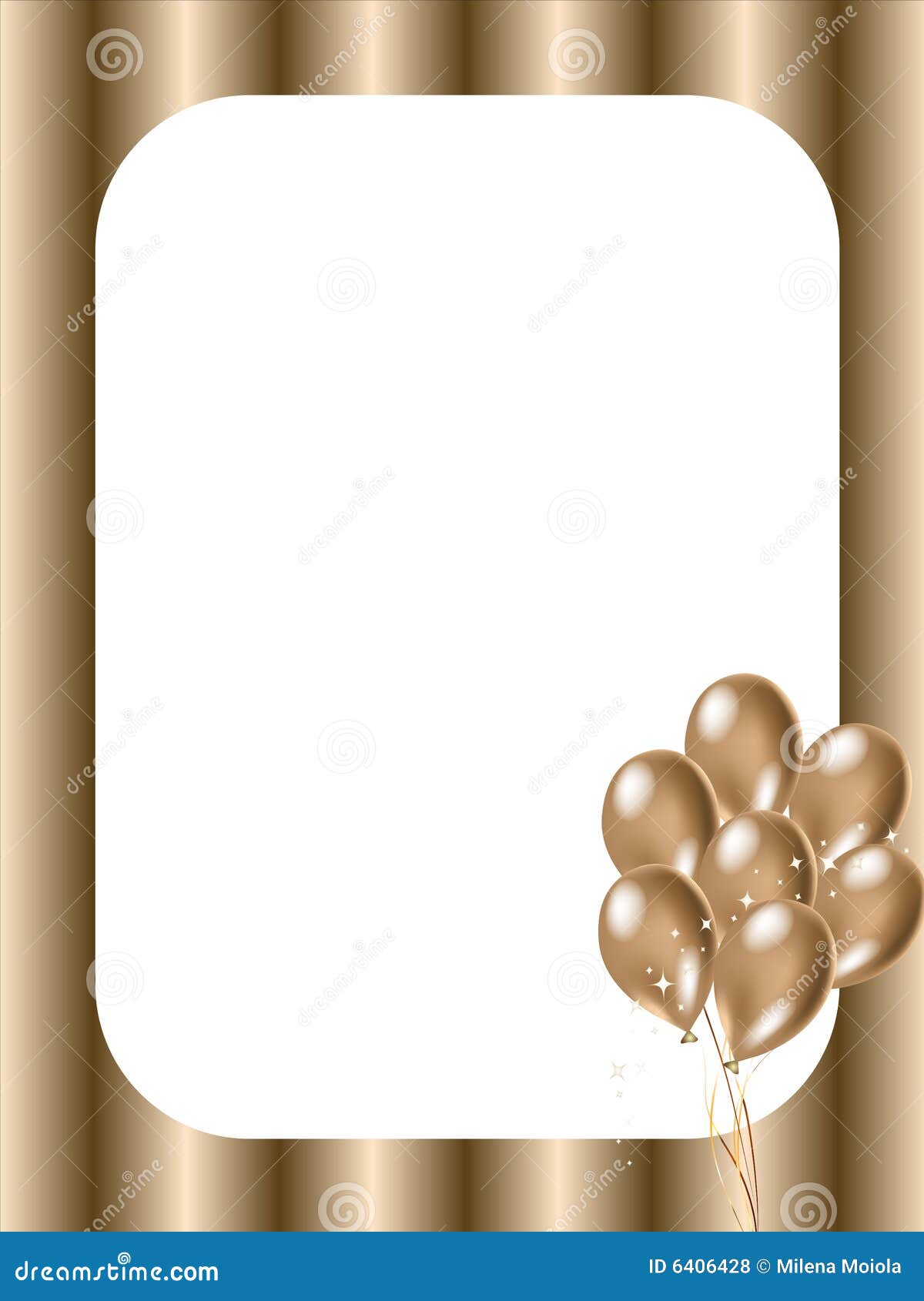 Frame with gold balloons stock illustration. Illustration of halloween ...