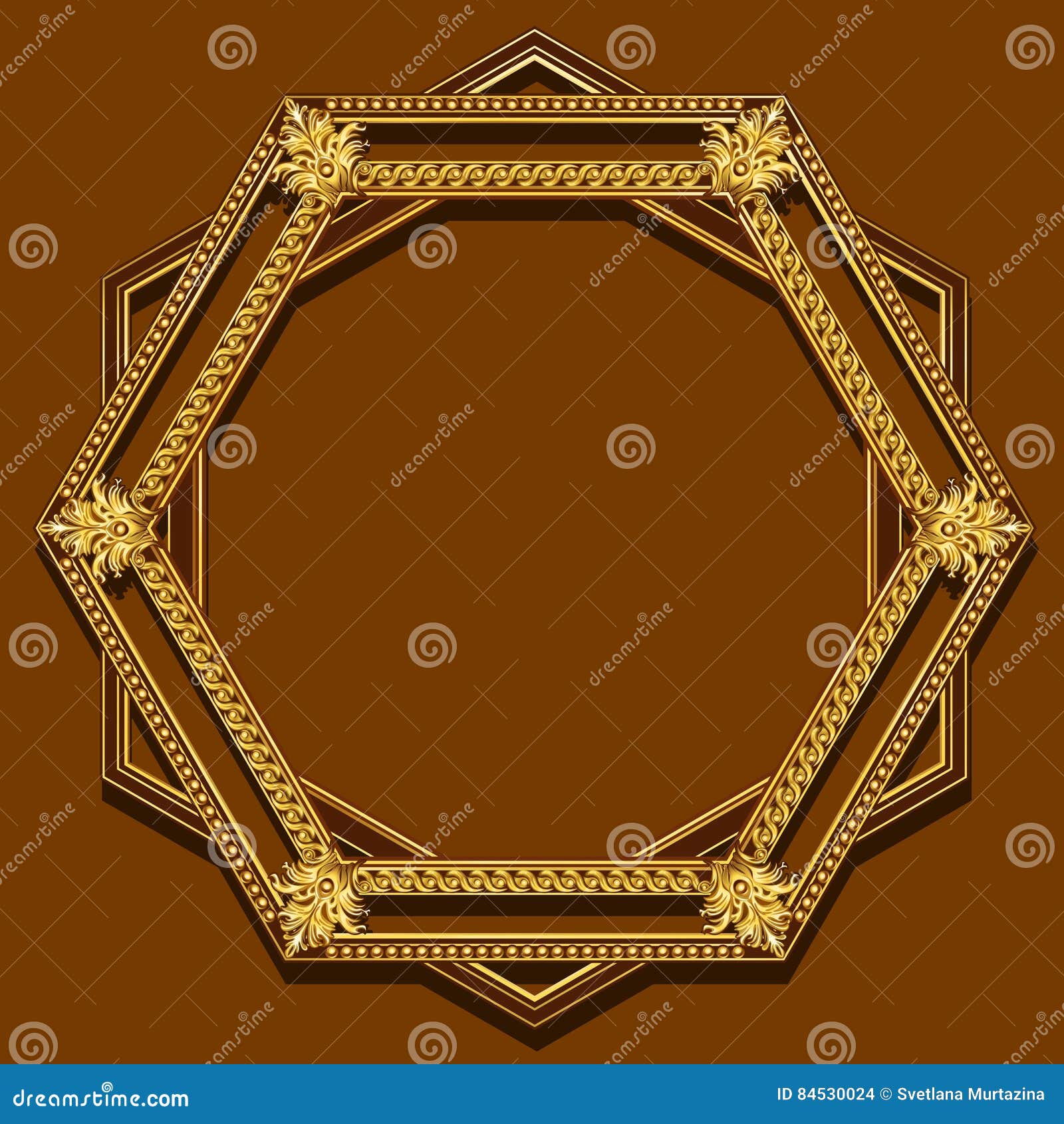 Frame Gold Color with Shadow Stock Vector - Illustration of ...