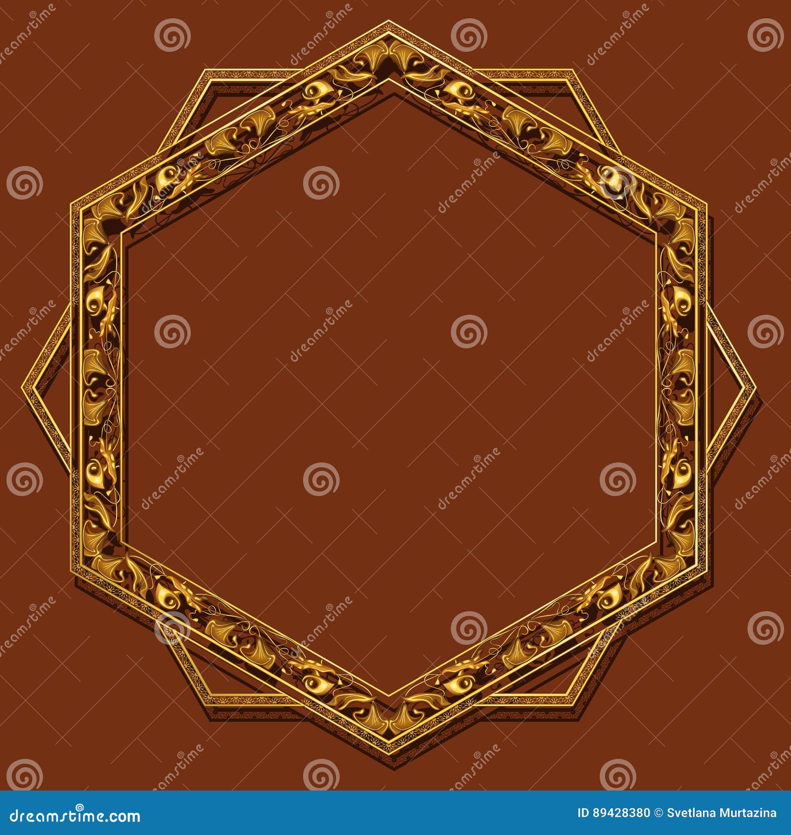 Frame Gold Color with Shadow Stock Vector - Illustration of isolated ...
