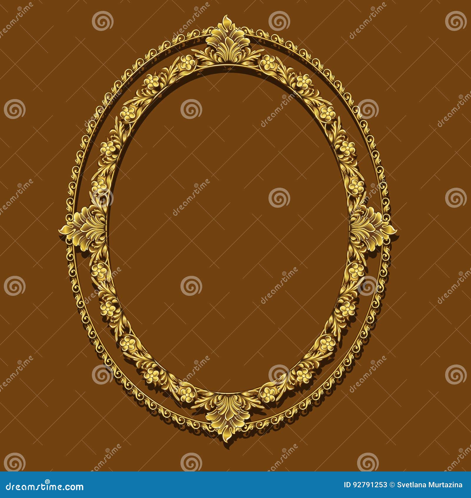 Frame Gold Color with Shadow Stock Vector - Illustration of exhibition ...