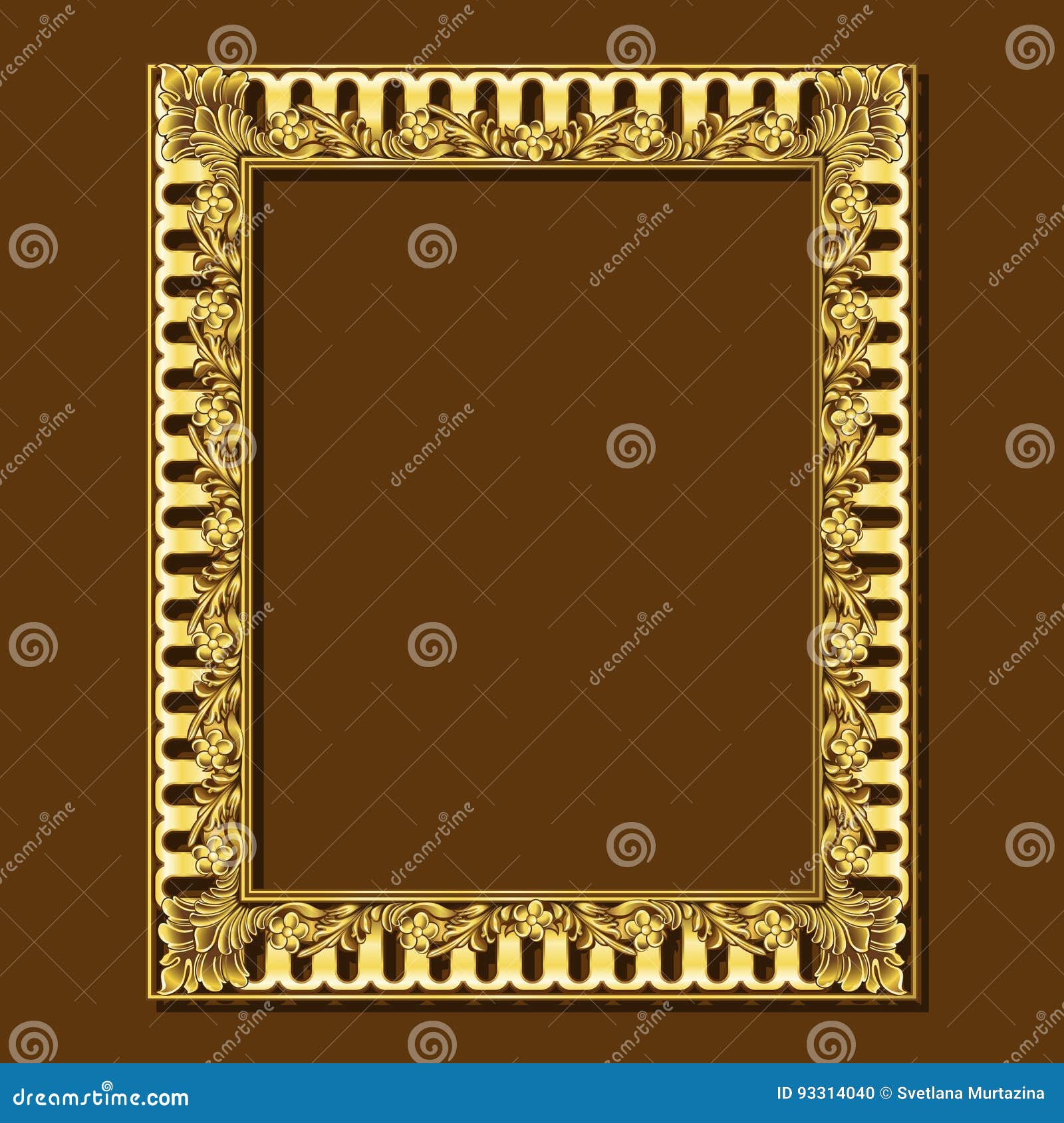 Frame Gold Color with Shadow Stock Vector - Illustration of angle ...