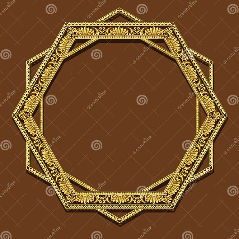 Frame Gold Color with Shadow Stock Vector - Illustration of rectangle ...