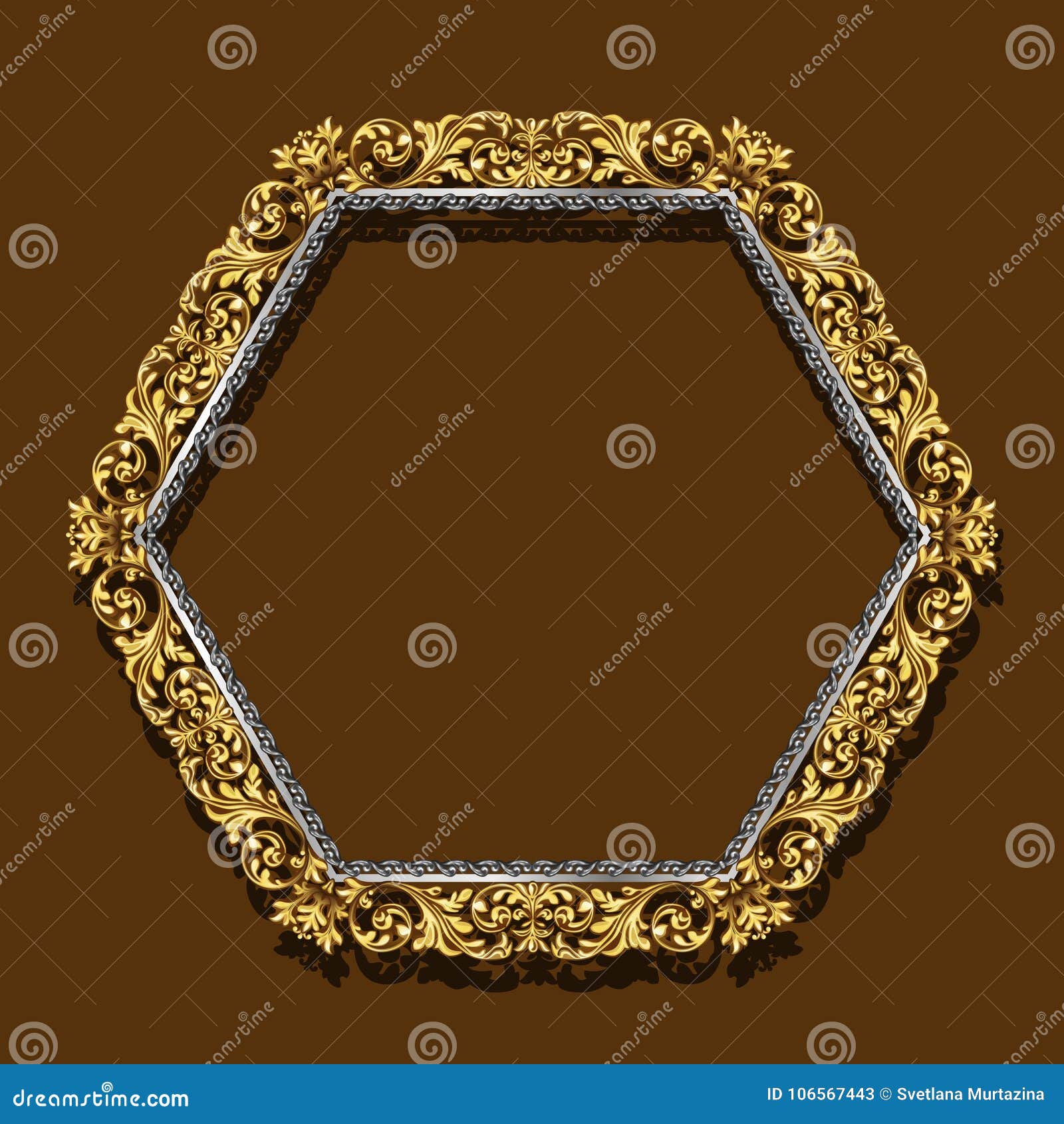 Frame Gold Color with Shadow Stock Vector - Illustration of photograph ...