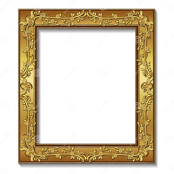Frame Gold Color with Shadow Stock Vector - Illustration of frame ...