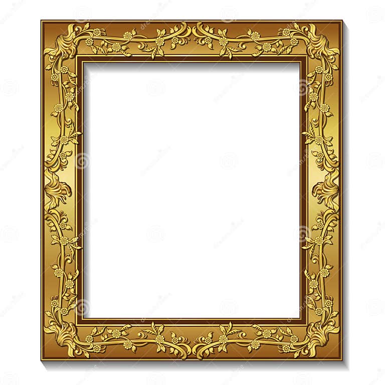 Frame Gold Color with Shadow Stock Vector - Illustration of frame ...