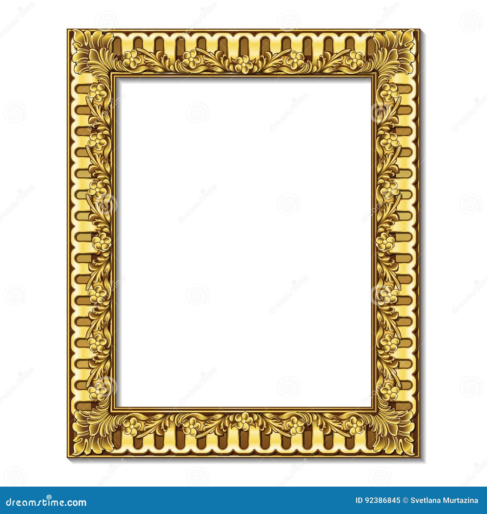 Frame Gold Color with Shadow Stock Vector - Illustration of carving ...