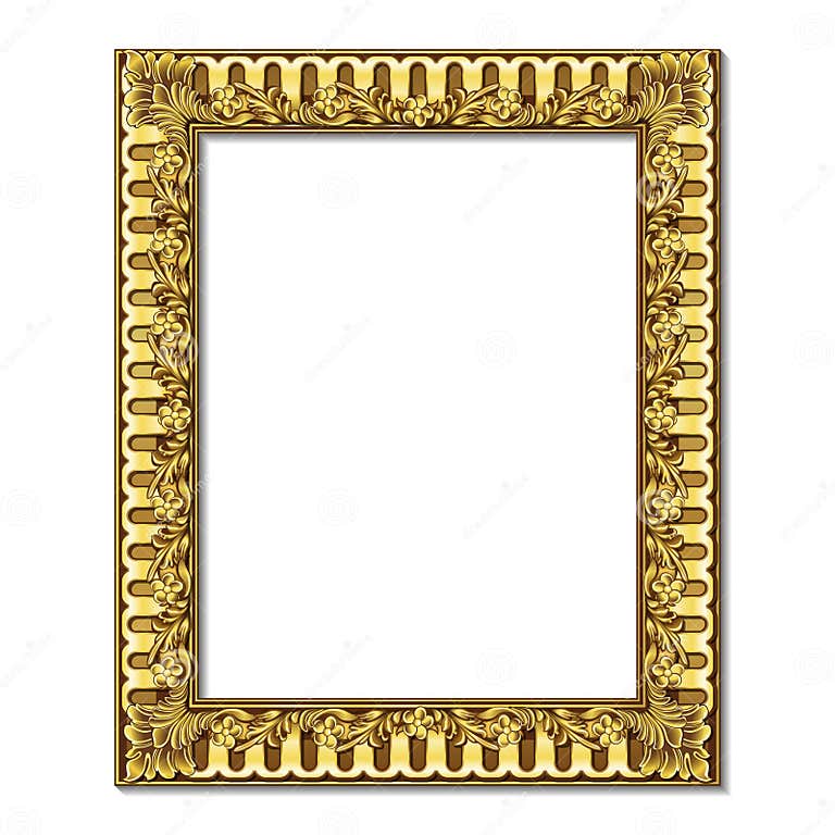 Frame Gold Color with Shadow Stock Vector - Illustration of carving ...