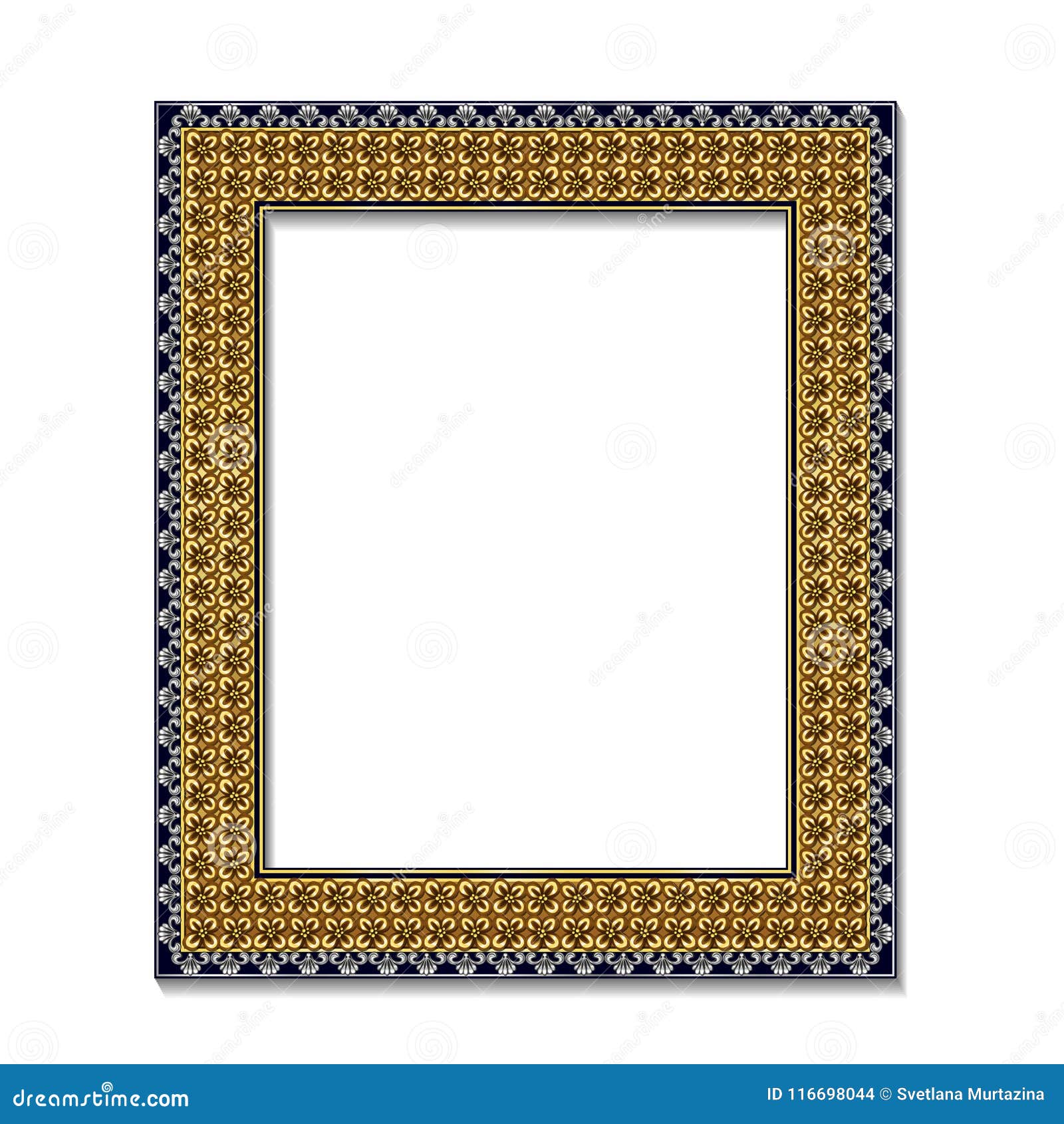 Frame Gold Color with Shadow Stock Vector - Illustration of isolated ...