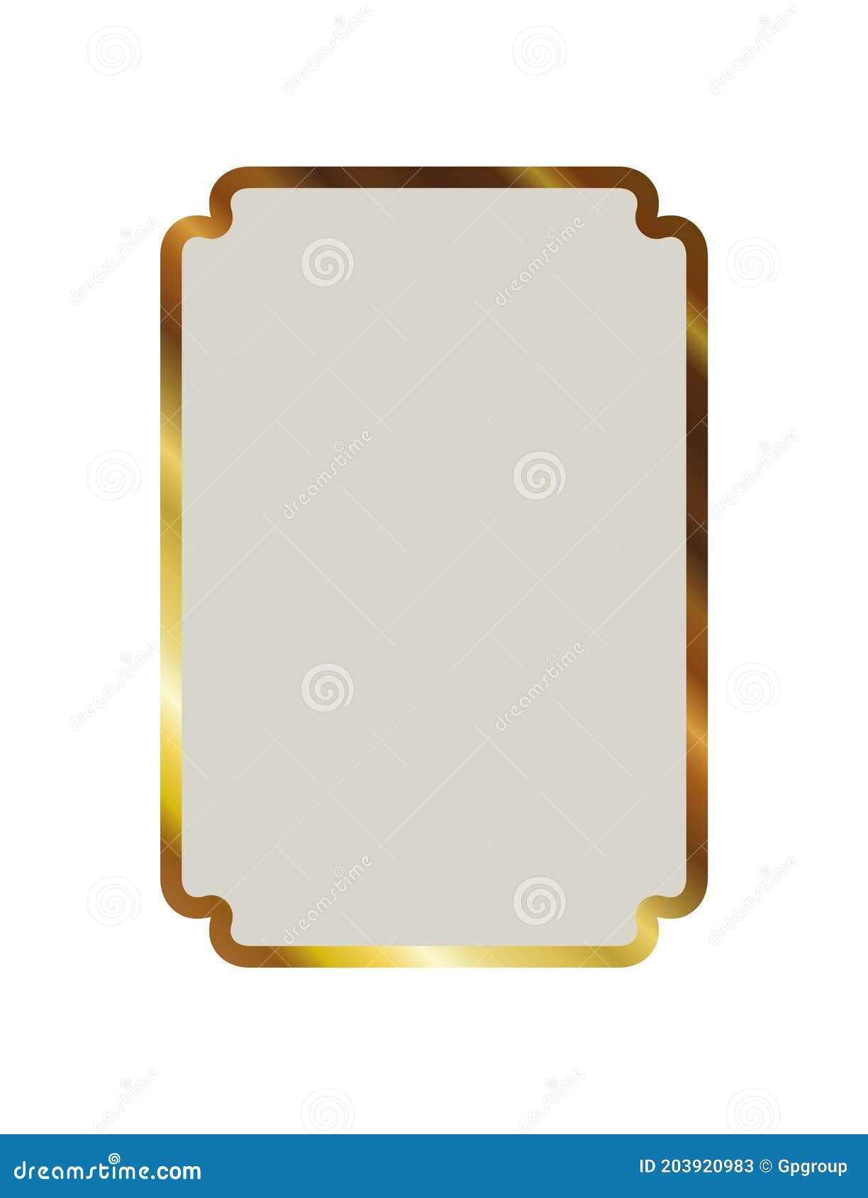 Frame of Gold Color in a White Background Stock Vector - Illustration ...