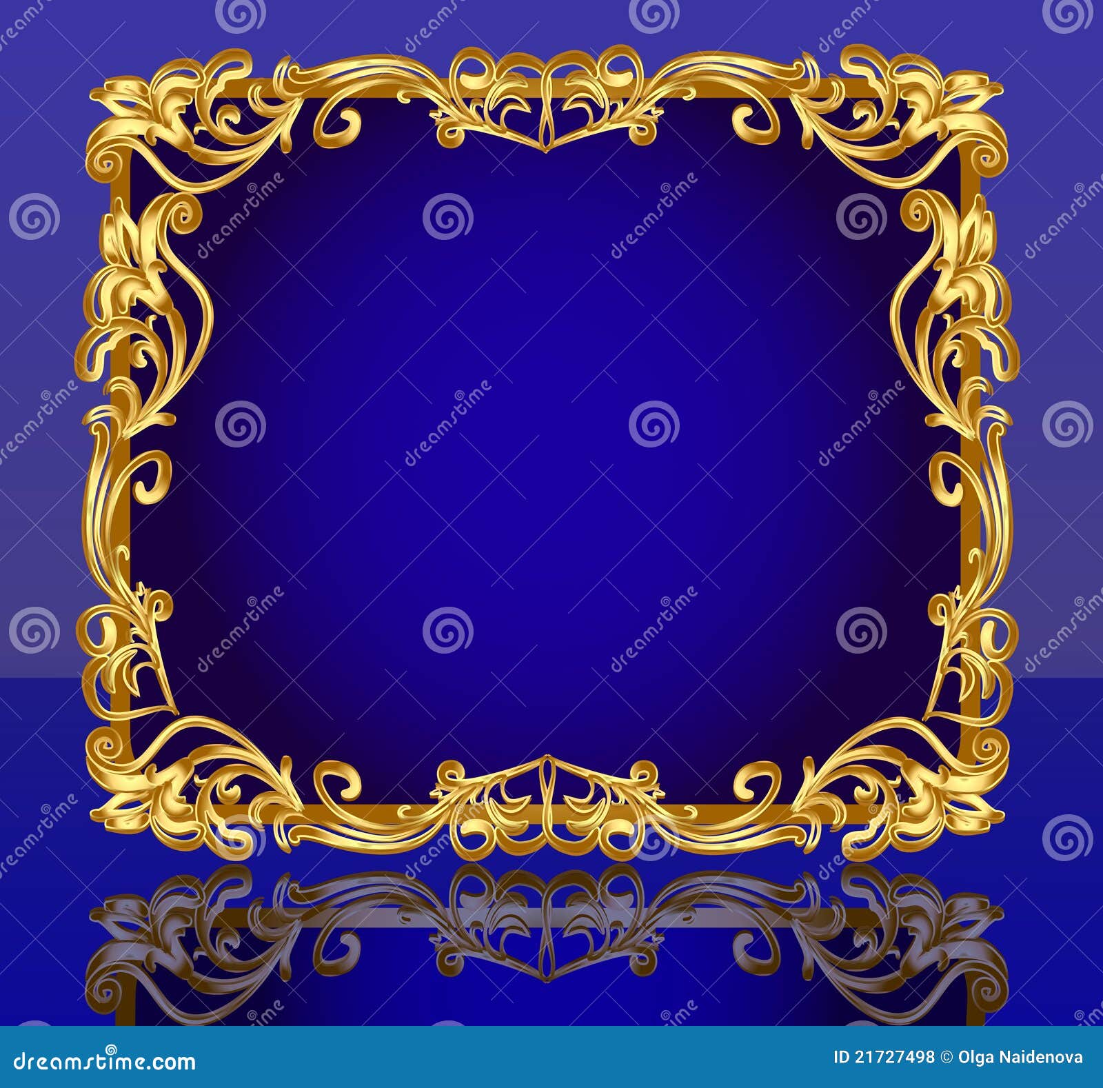 Frame with Gold(en) Pattern and Reflection Stock Vector - Illustration ...