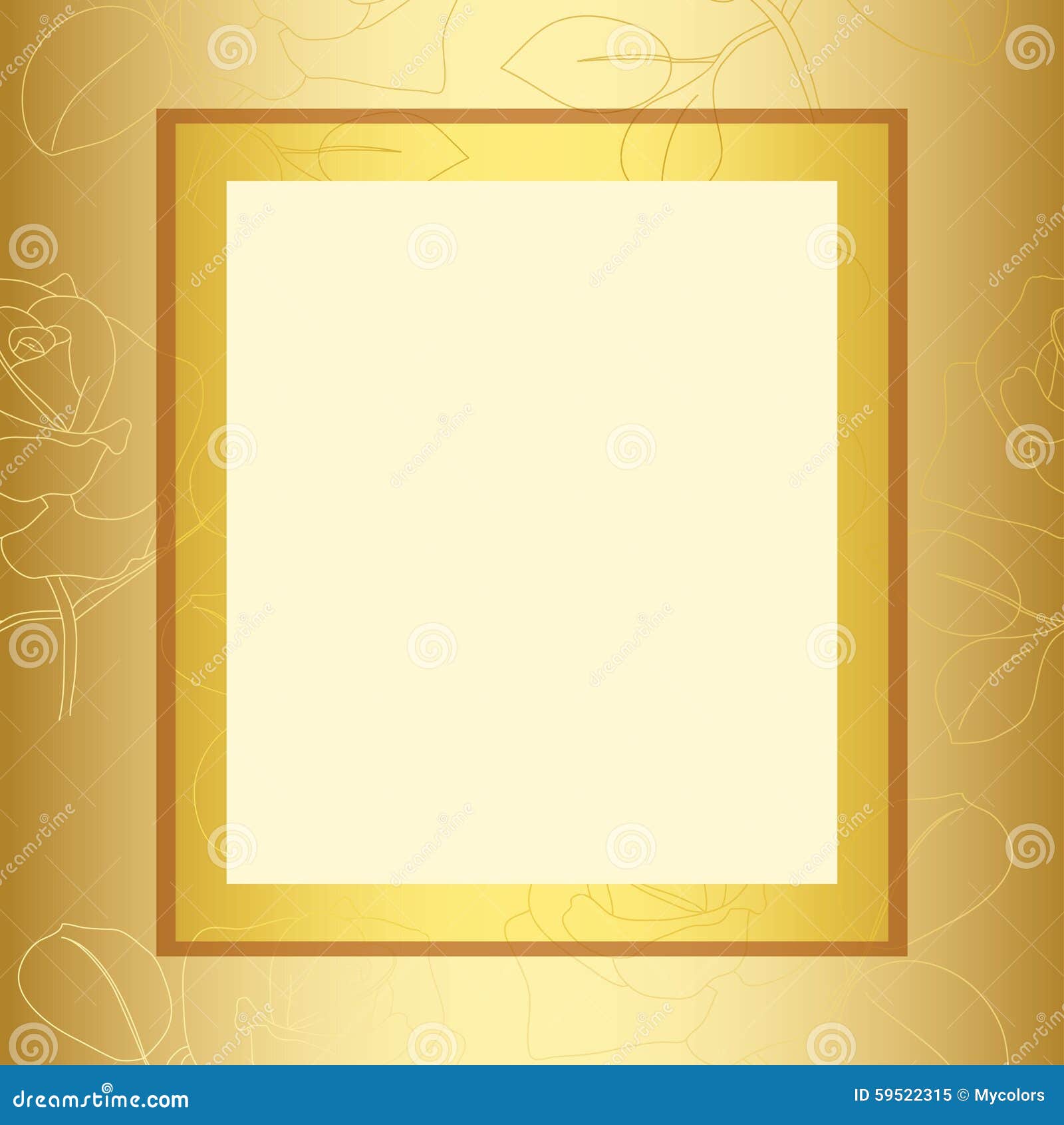 Frame with Gold Floral Pattern - Vector Stock Vector - Illustration of ...