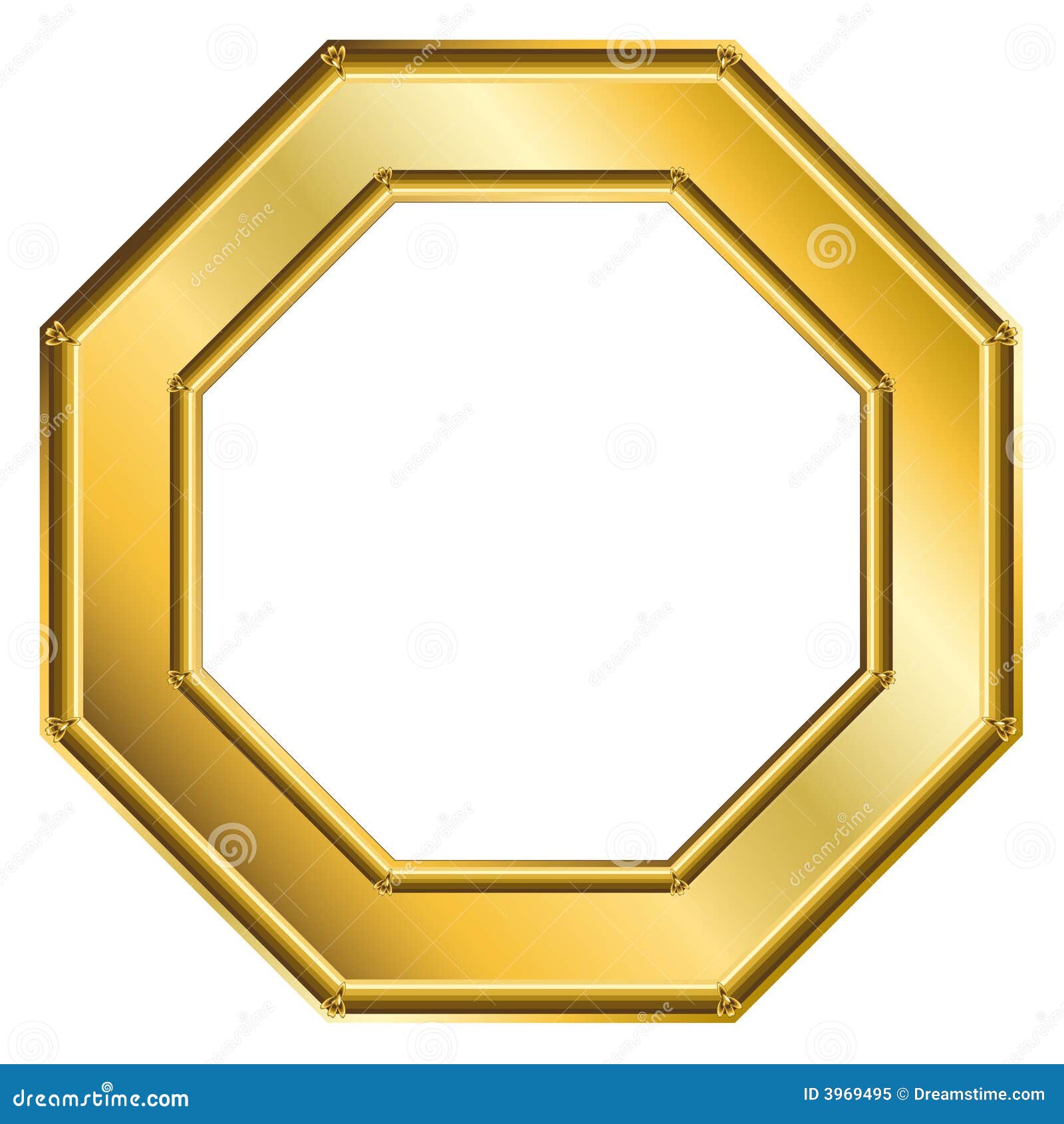 Frame Gold - Octagon 1 stock illustration. Illustration of geometric ...
