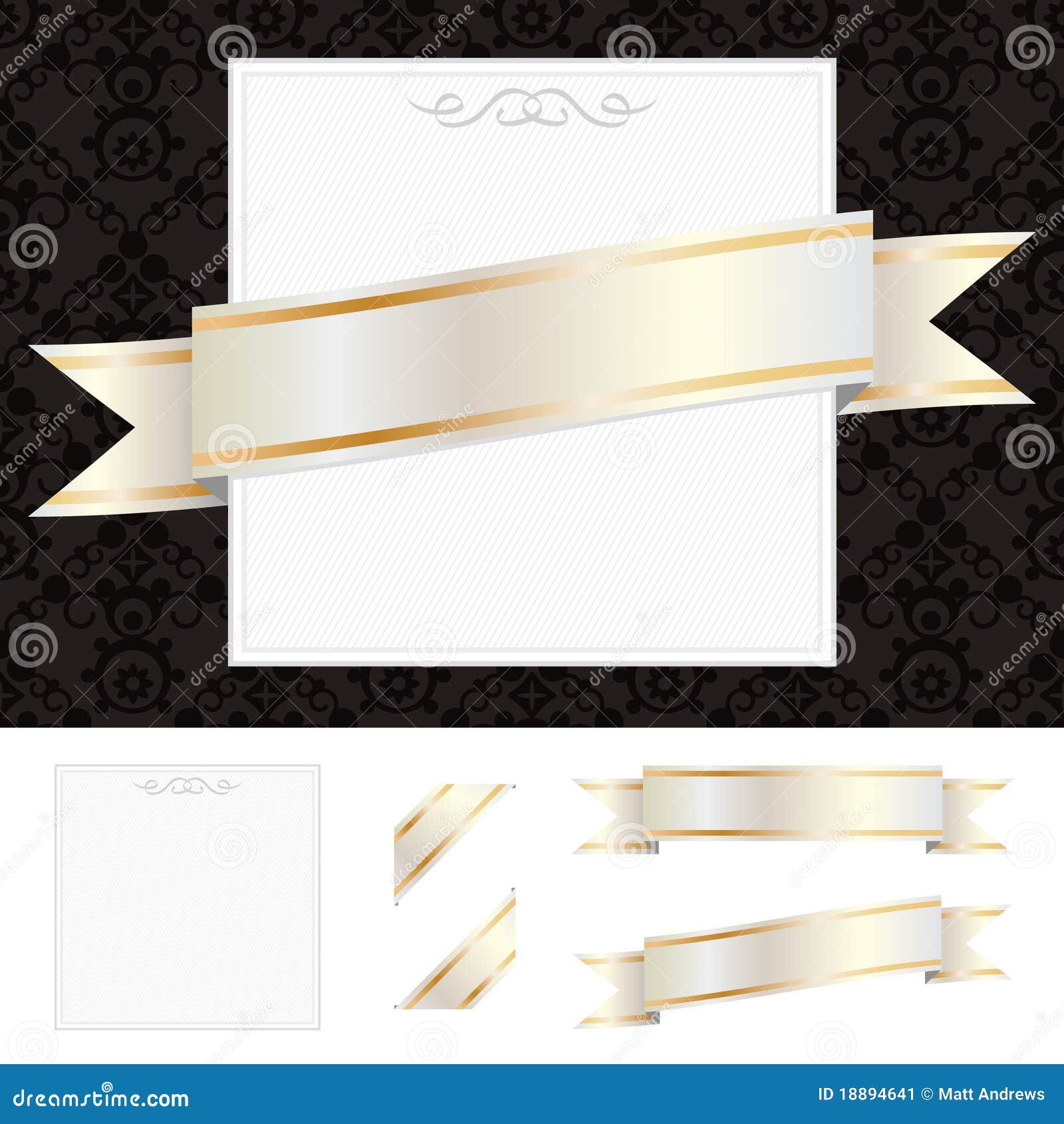 Frame with gold ribbon stock vector. Illustration of ribbon - 18894641