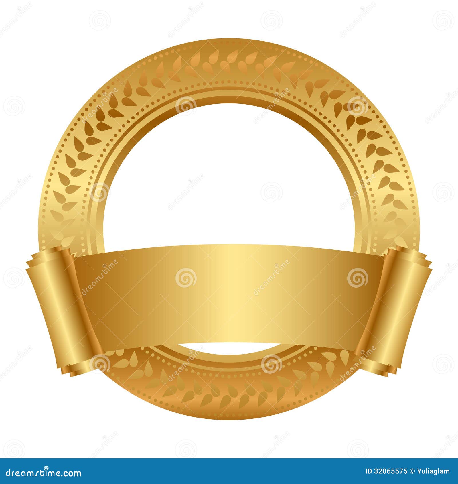 Gold Award Frame Laurels Ribbon Stock Illustrations – 386 Gold Award ...