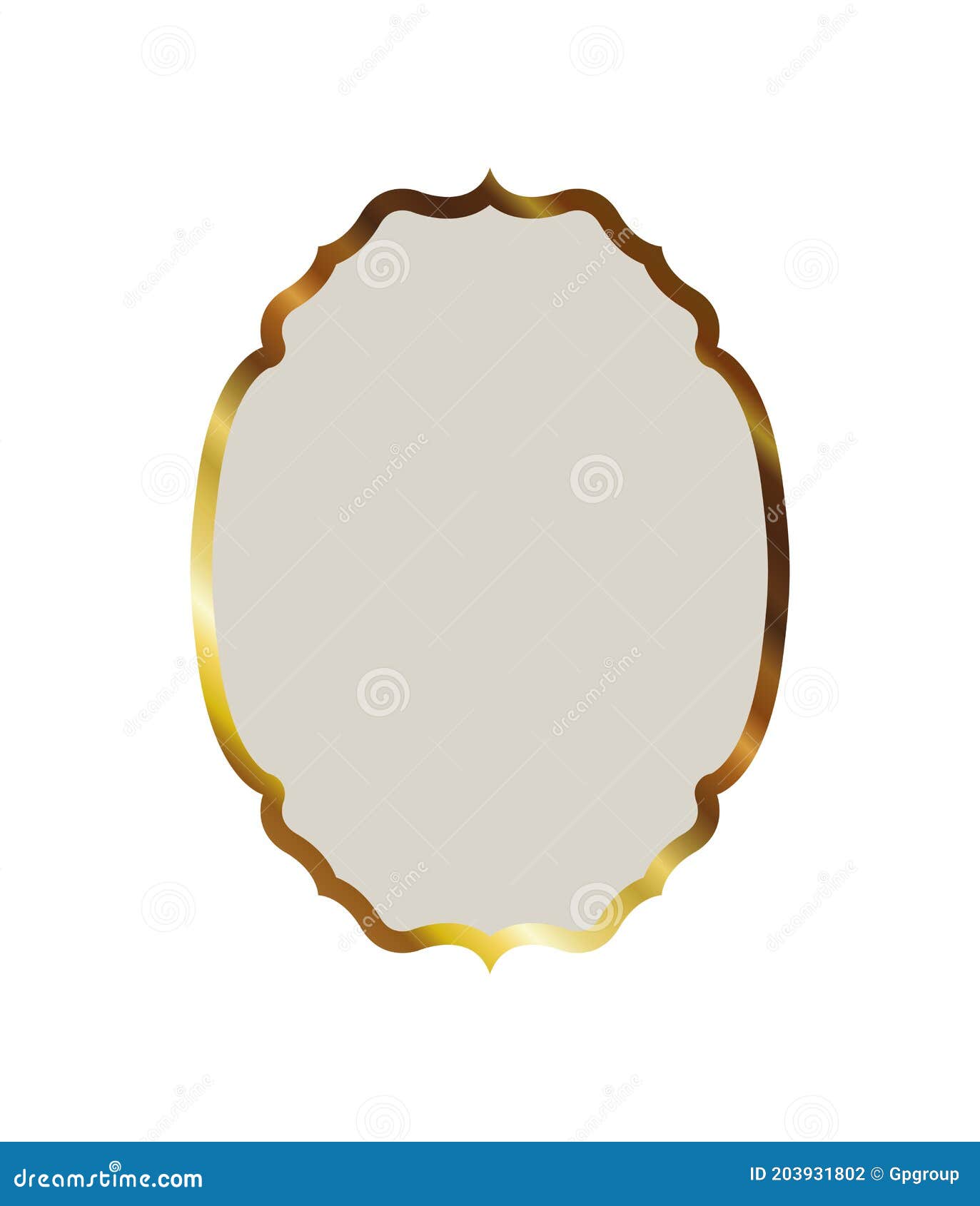 Frame of Gold Shiny Color Over a White Background Stock Vector ...