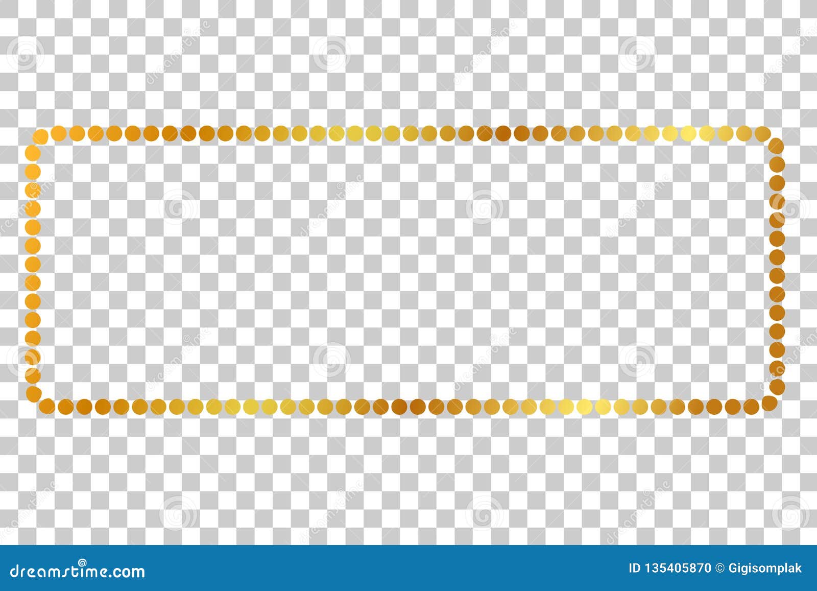 Rectangle Golden Dot Frame, for Certificate, Placard, Backdrop, and ...