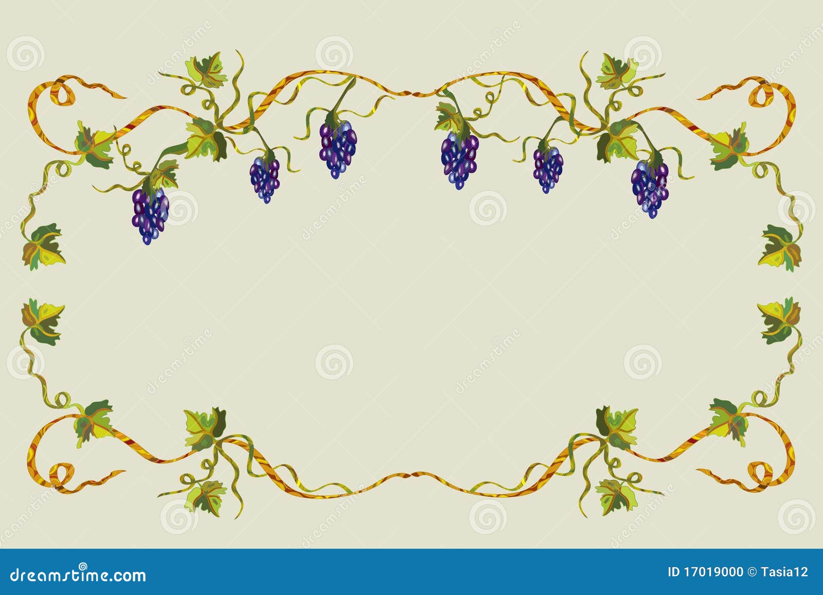 Frame with grape stock vector. Illustration of cover - 17019000