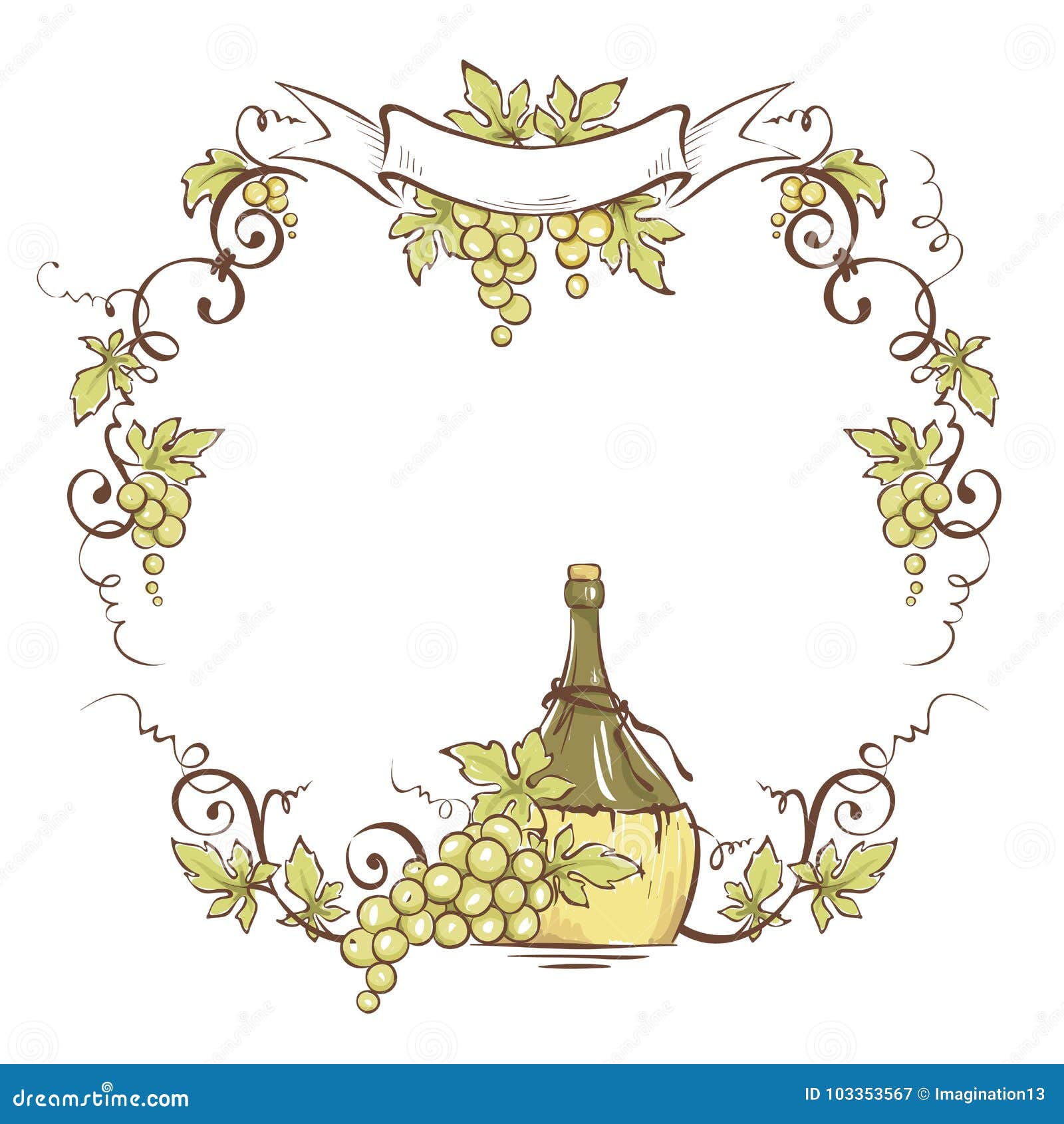 Frame from grapes stock vector. Illustration of fresh - 103353567