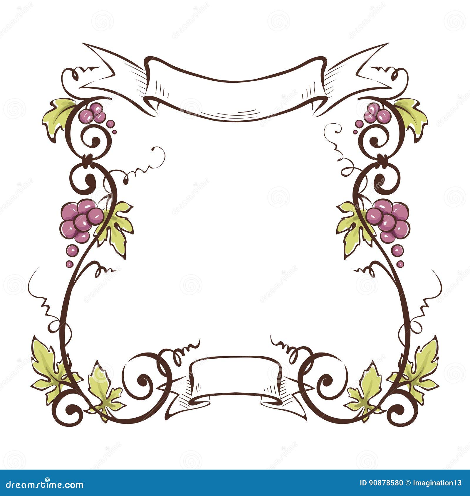 Frame from grapes stock vector. Illustration of ingredient - 90878580
