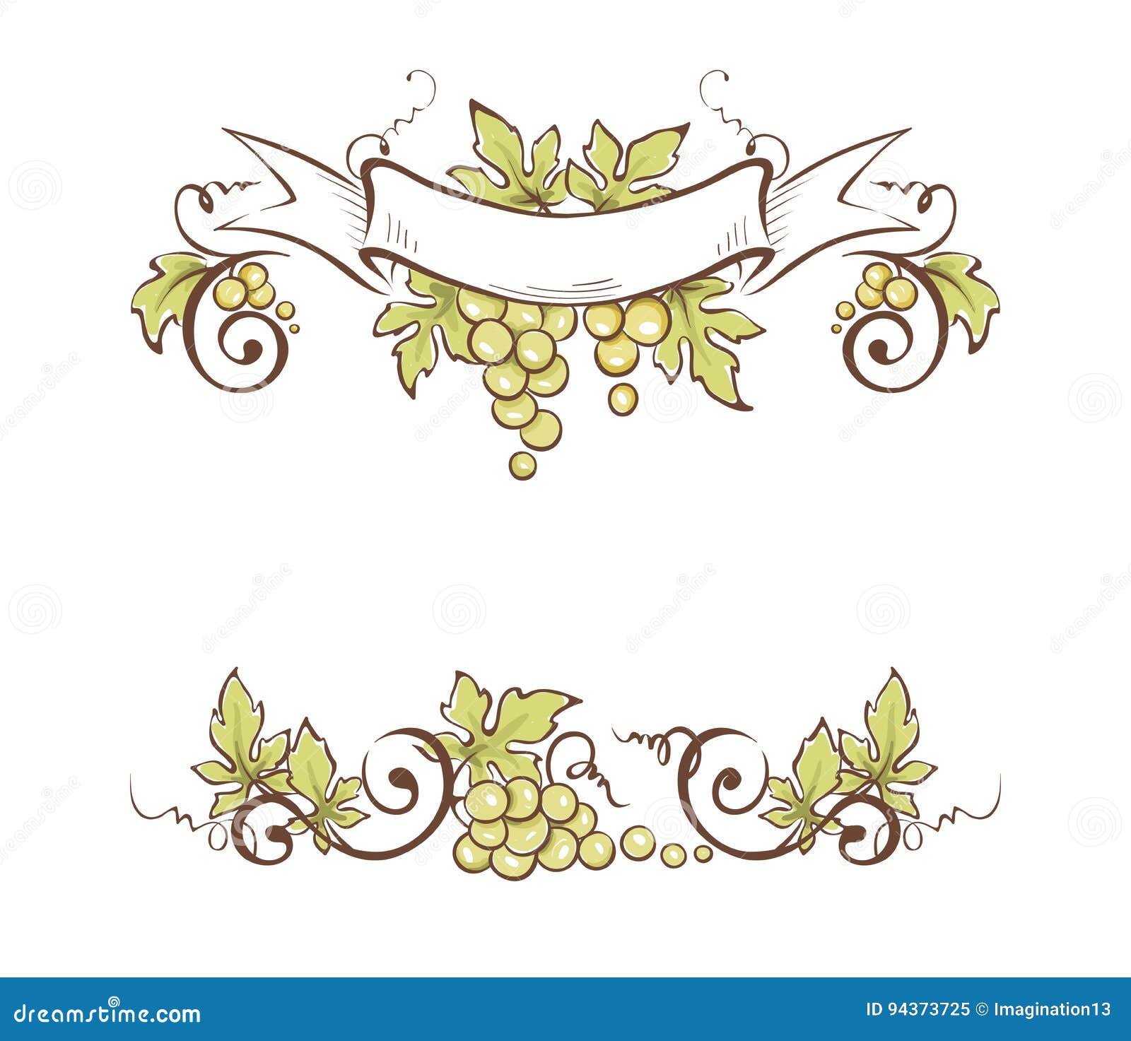 Frame from grapes stock vector. Illustration of fruits - 94373725