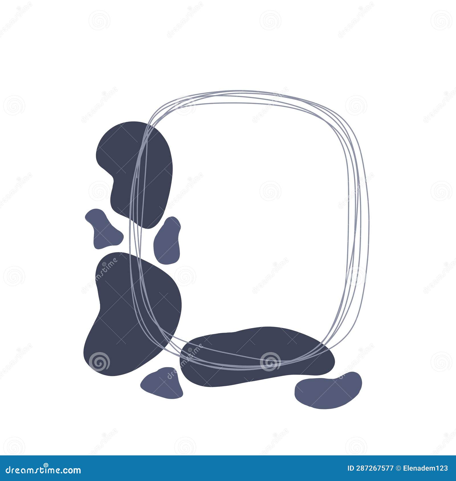 Frame, Graphic Elements of Irregular Round Shape. Doodle Drops, Contour ...
