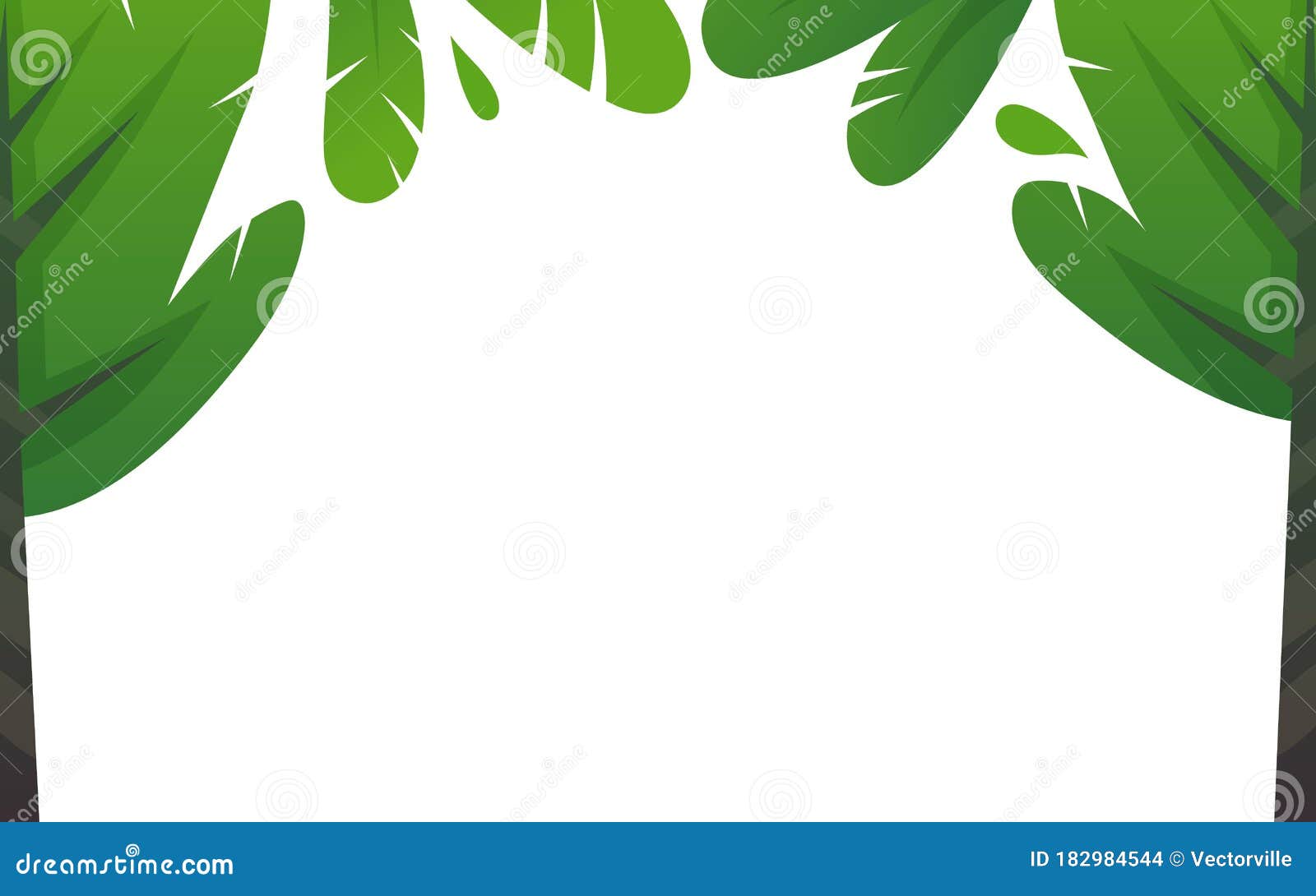 Frame from Grass of Tree Leaves, Nature Border Branches Vector Isolated ...