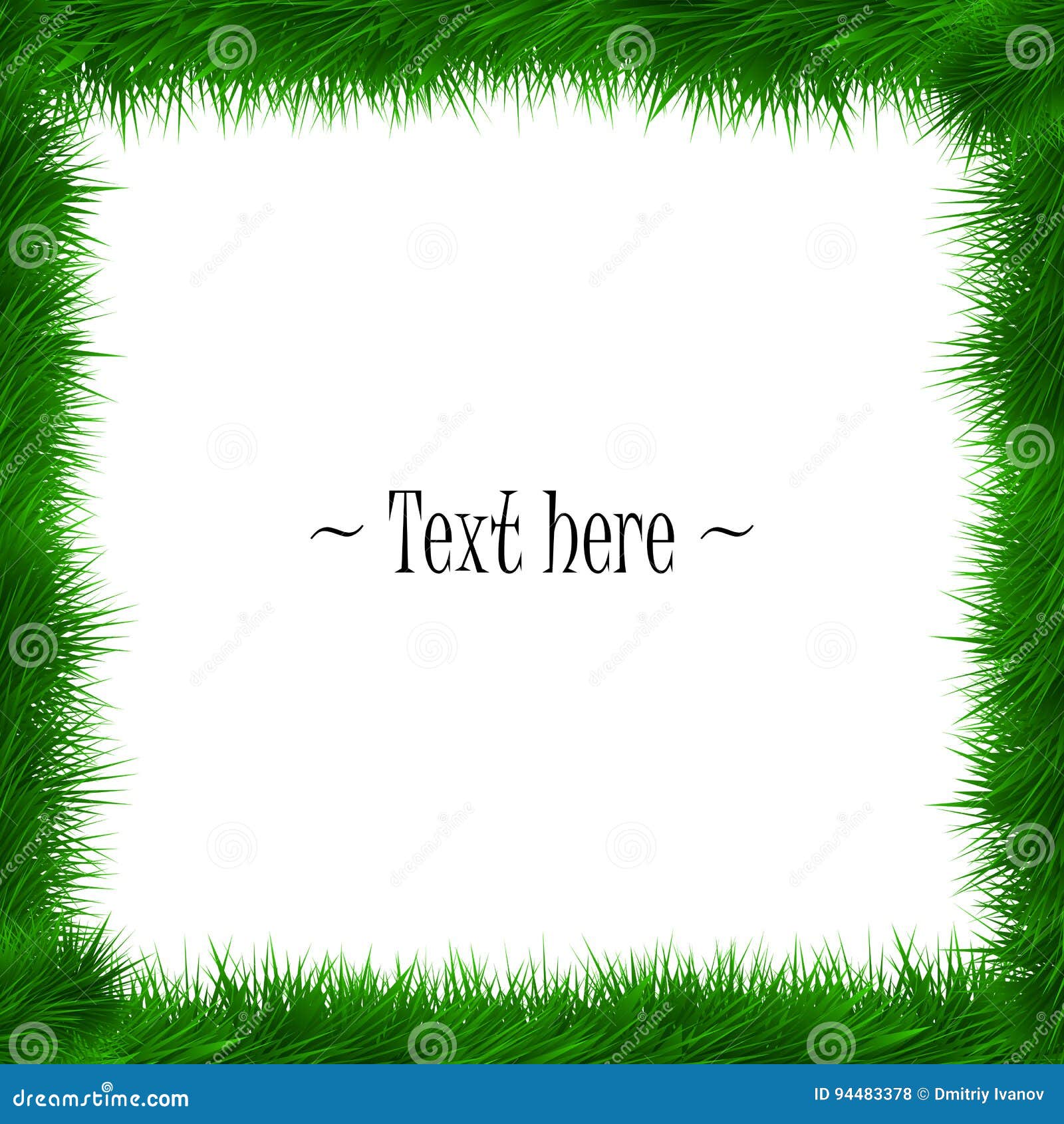Frame of Grass on White Background Stock Vector - Illustration of ...