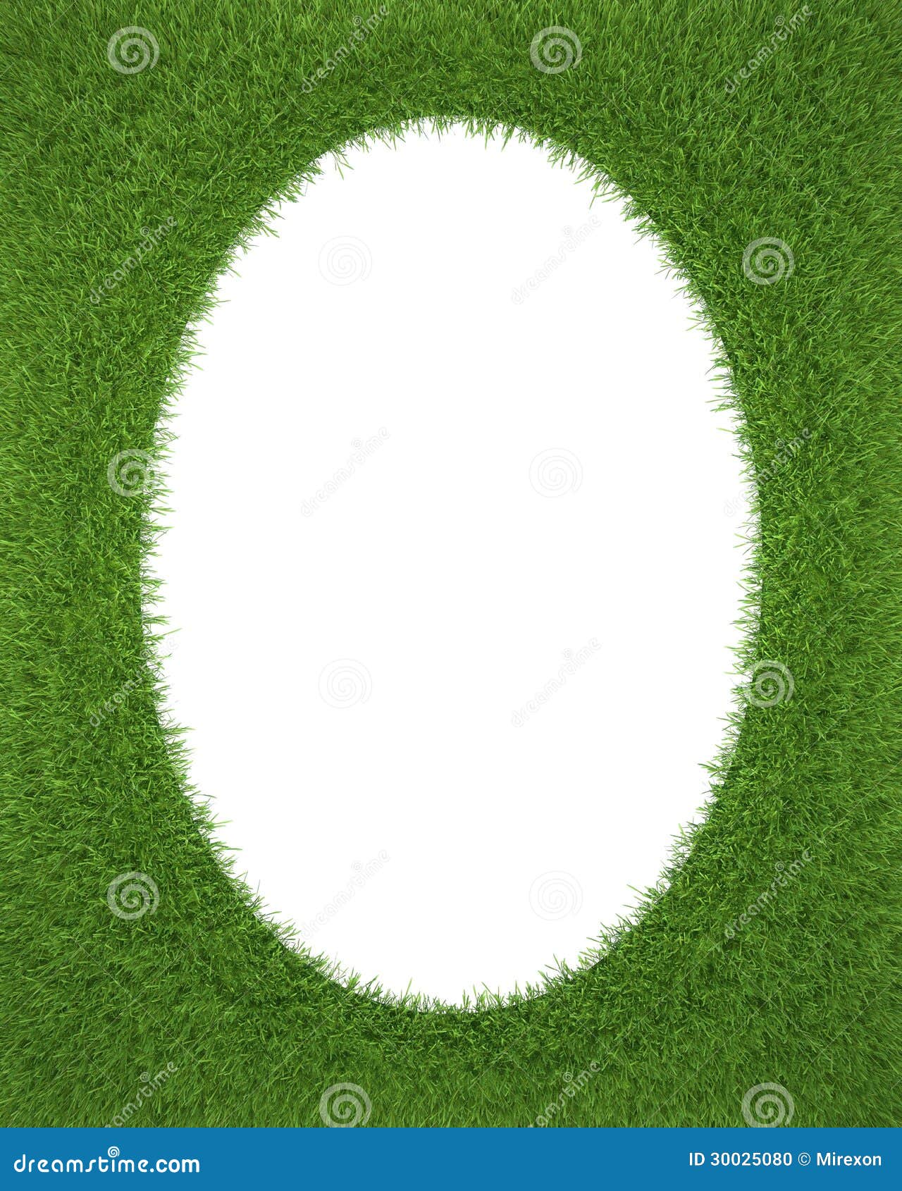 Frame with Green Grass with Isolated Oval Stock Illustration ...
