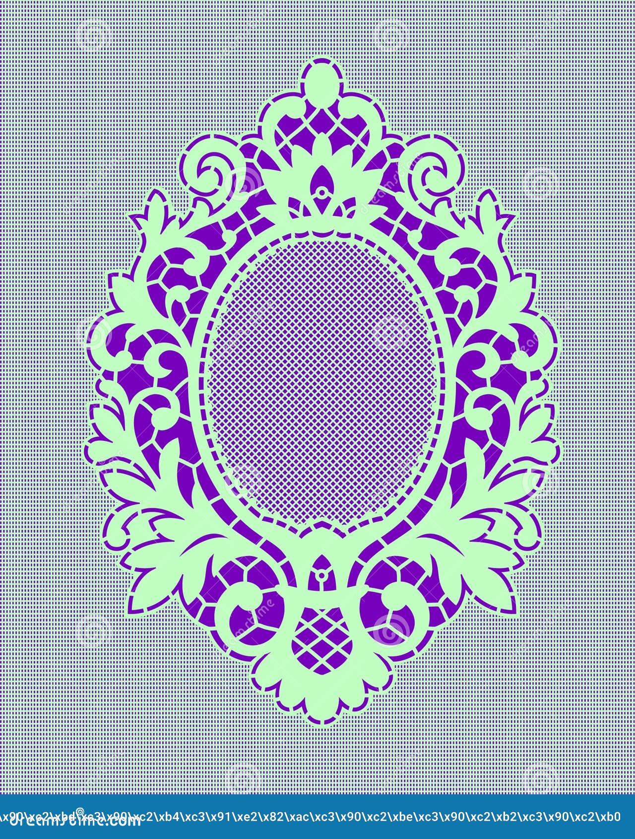 Frame Green lace. stock vector. Illustration of element - 54664933