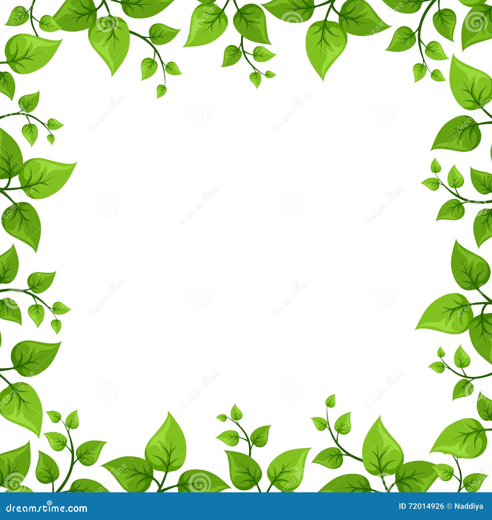 Frame with Green Leaves. Vector Illustration. Stock Vector ...