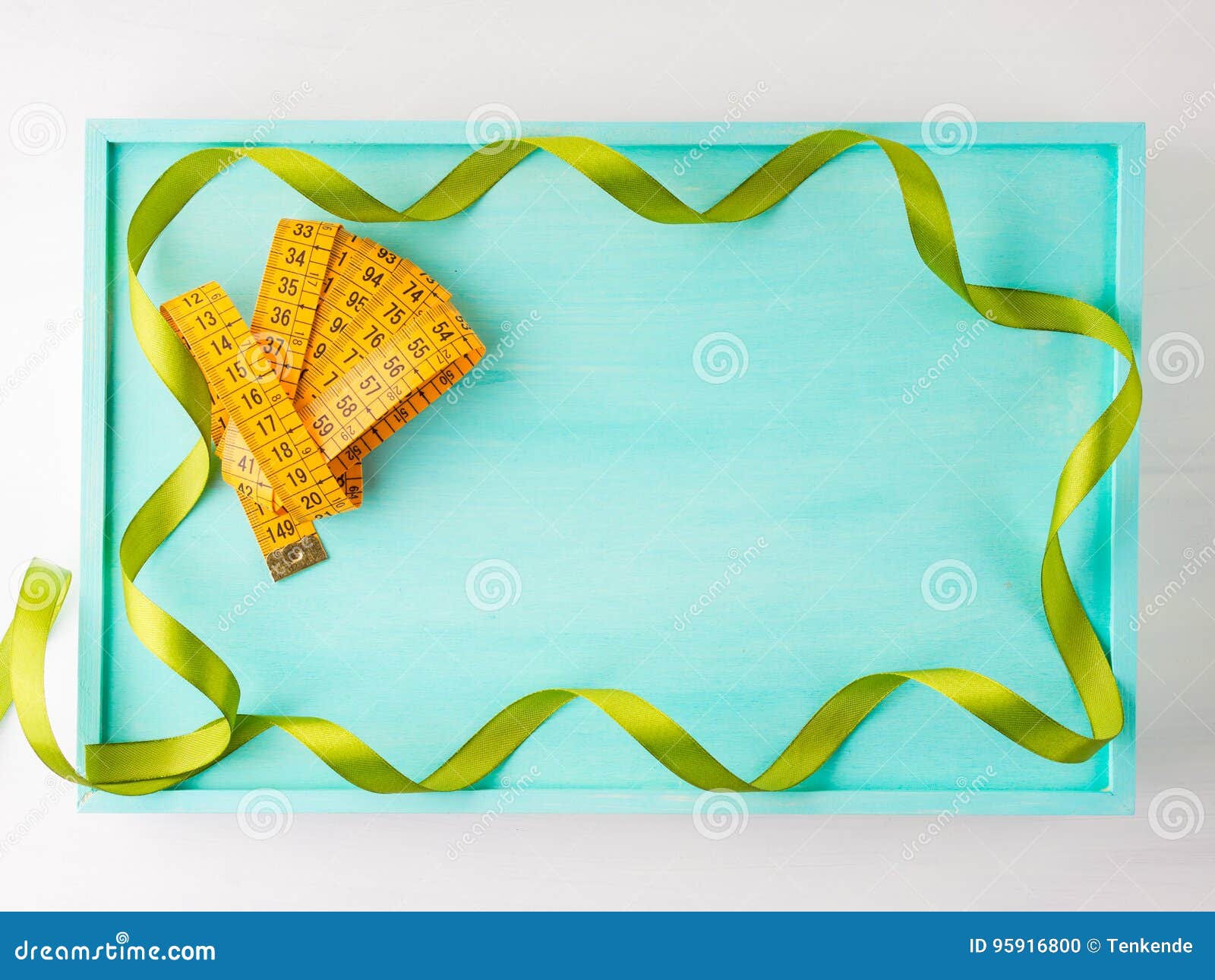 Frame with Green Ribbon and Meter Stock Photo - Image of calories ...