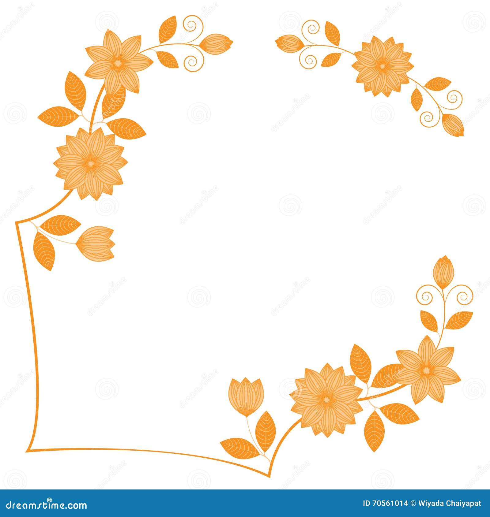 Frame hand drawing florals stock vector. Illustration of florals - 70561014