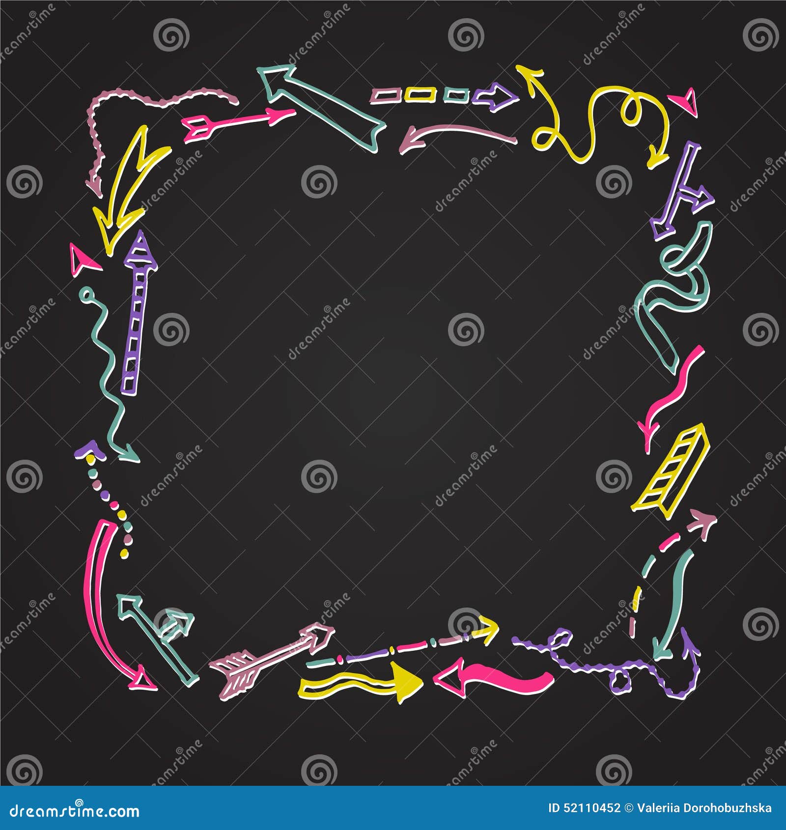 Frame with Hand Drawn Arrows Stock Vector - Illustration of outline ...