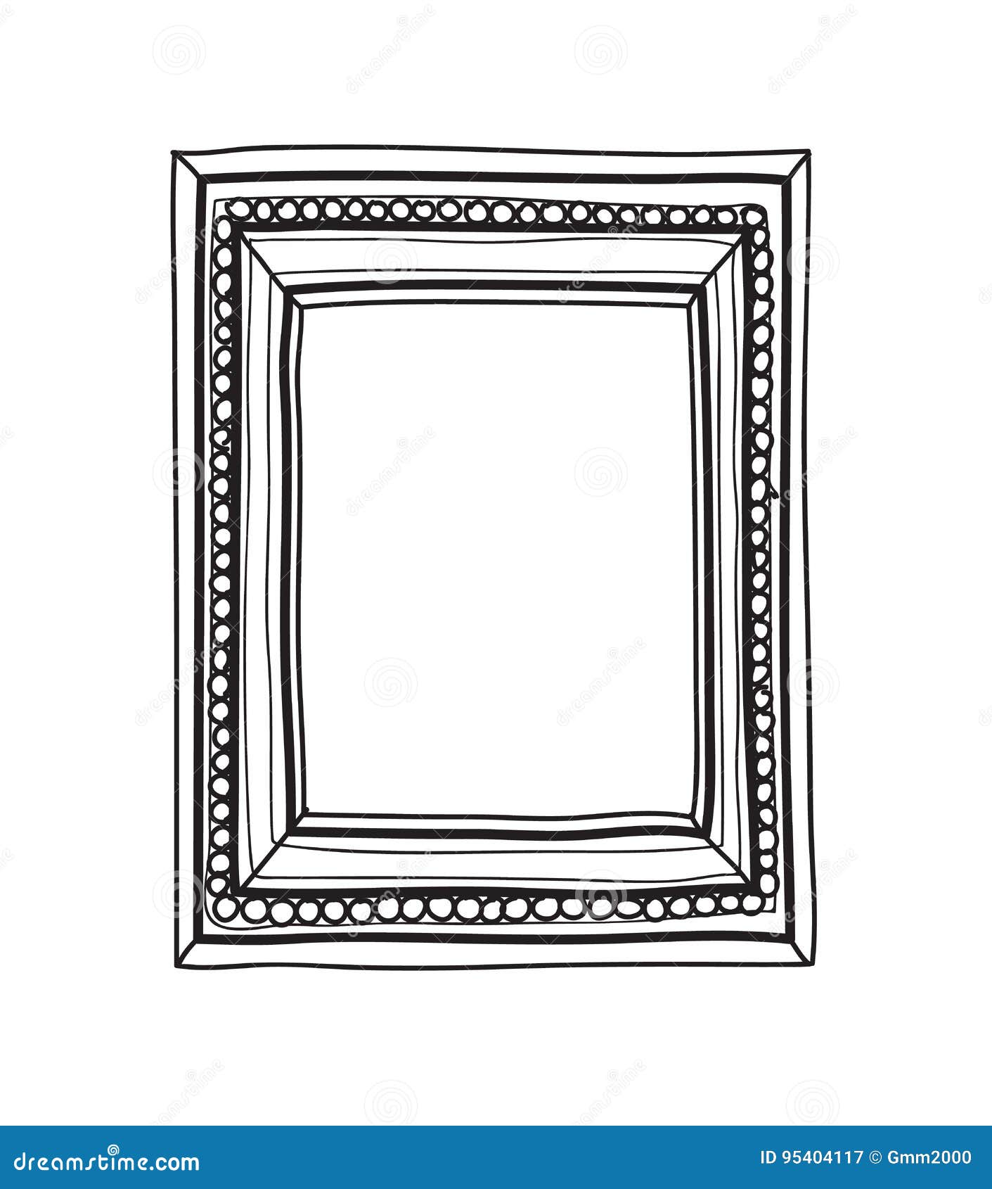 Frame Hand Drawn Line Art Vintage Vector Illustration Editable S Stock ...